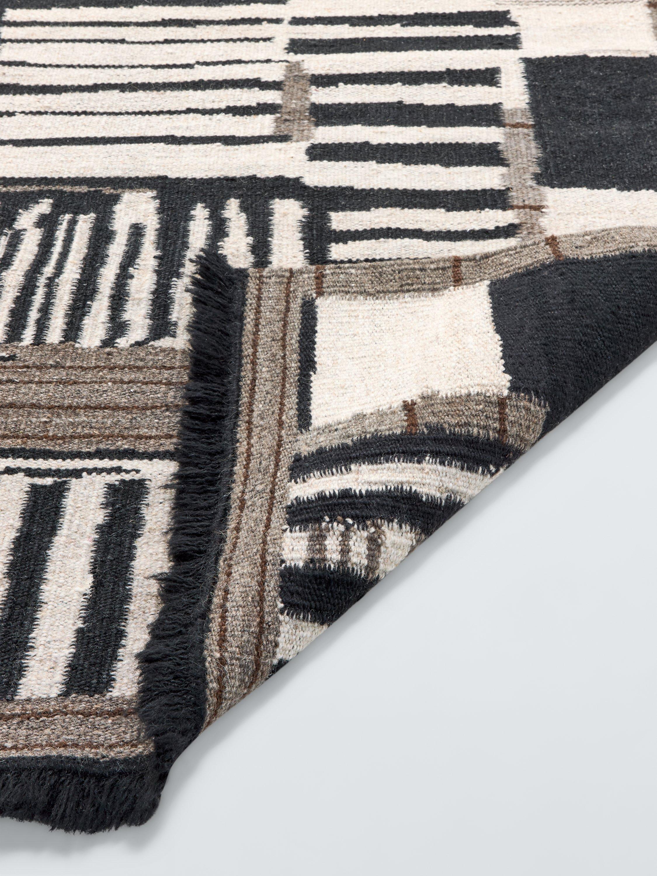 John Lewis Arezo Kelim Hand Woven Pure Wool Rug, Black