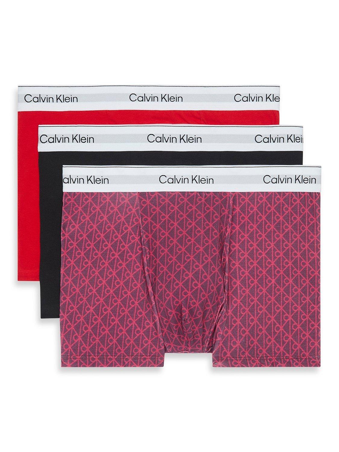 Calvin Klein Relaxed Fit Icon Cotton Blend Trunks, Pack of 3