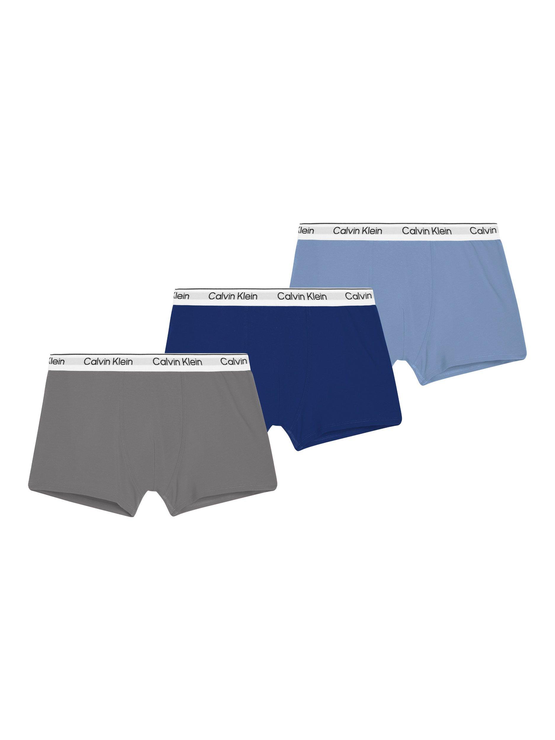 Calvin Klein Kids' Trunks, Pack of 3, Denim/Blue/Grey