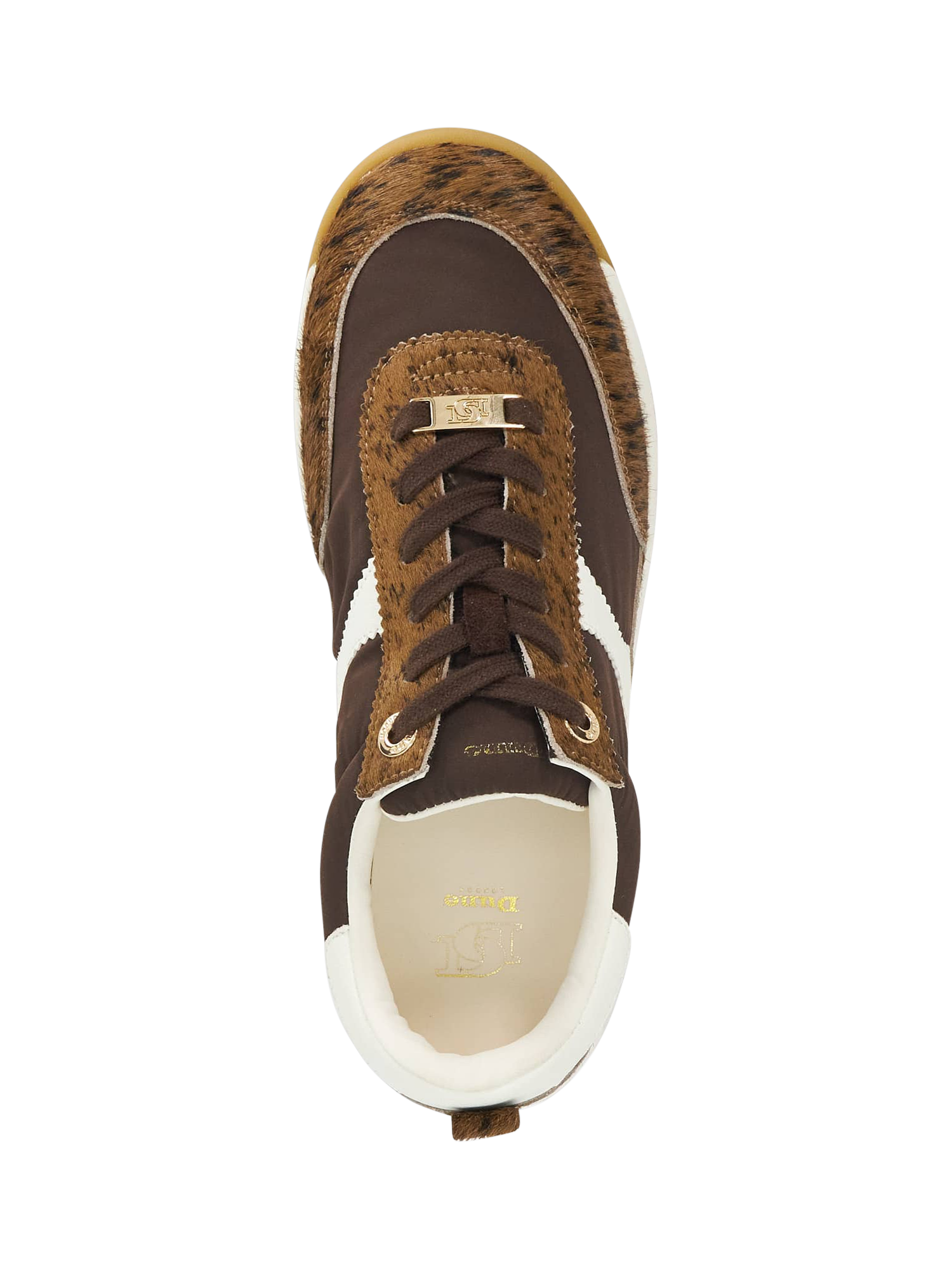Dune London Elsea Animal Print Lace-Up Suede Trainers
