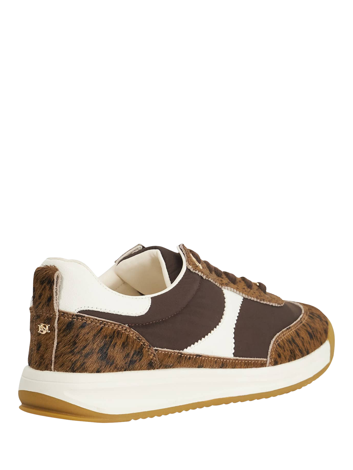Dune London Elsea Animal Print Lace-Up Suede Trainers