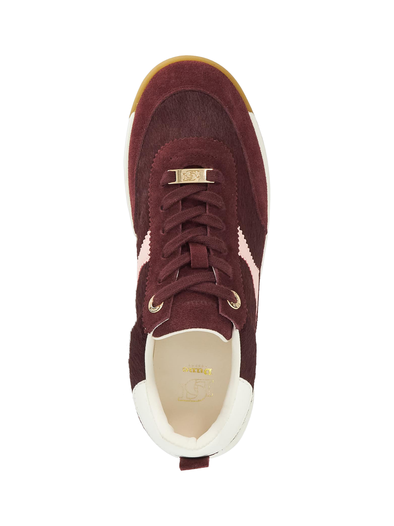 Dune London Elsea Lace-Up Suede Trainers, Purple