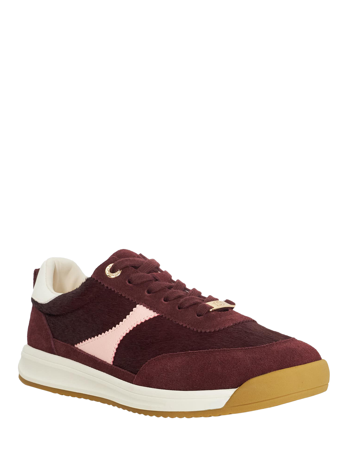 Dune London Elsea Lace-Up Suede Trainers, Purple