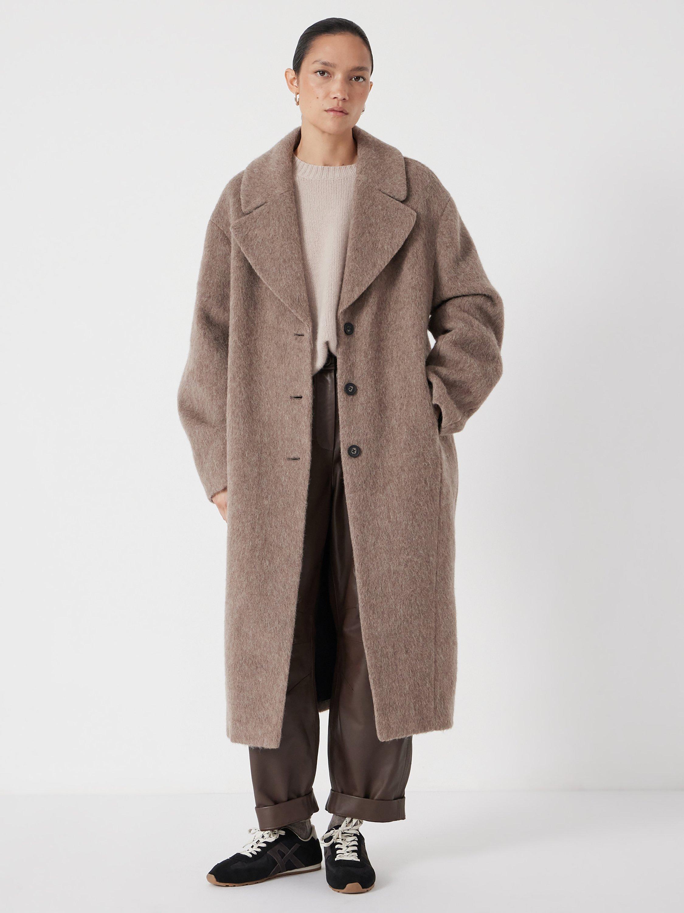 HUSH Wool Blend Cocoon Coat, Oatmeal Grey