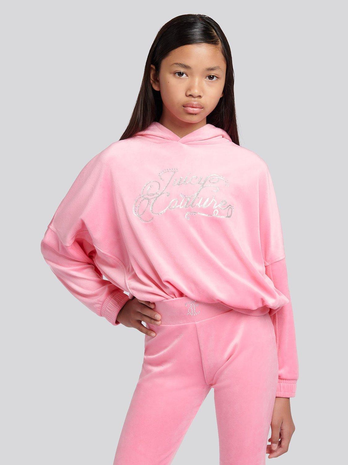 Juicy Couture Kids' Relaxed Hoodie & Velour Leggings Set, Morning Glory