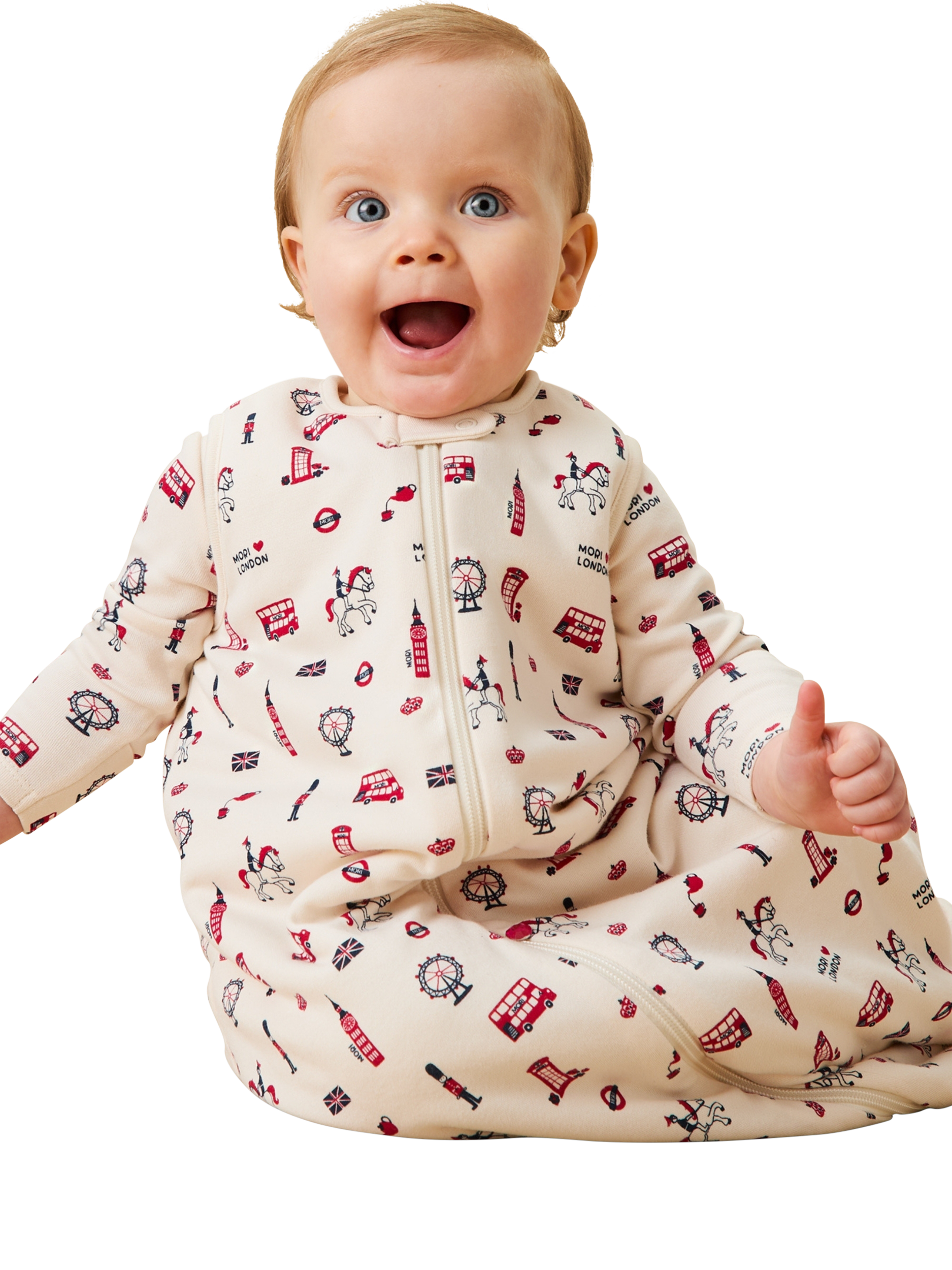 MORI Baby Little London Front Opening Sleeping Bag, 1.5 Tog