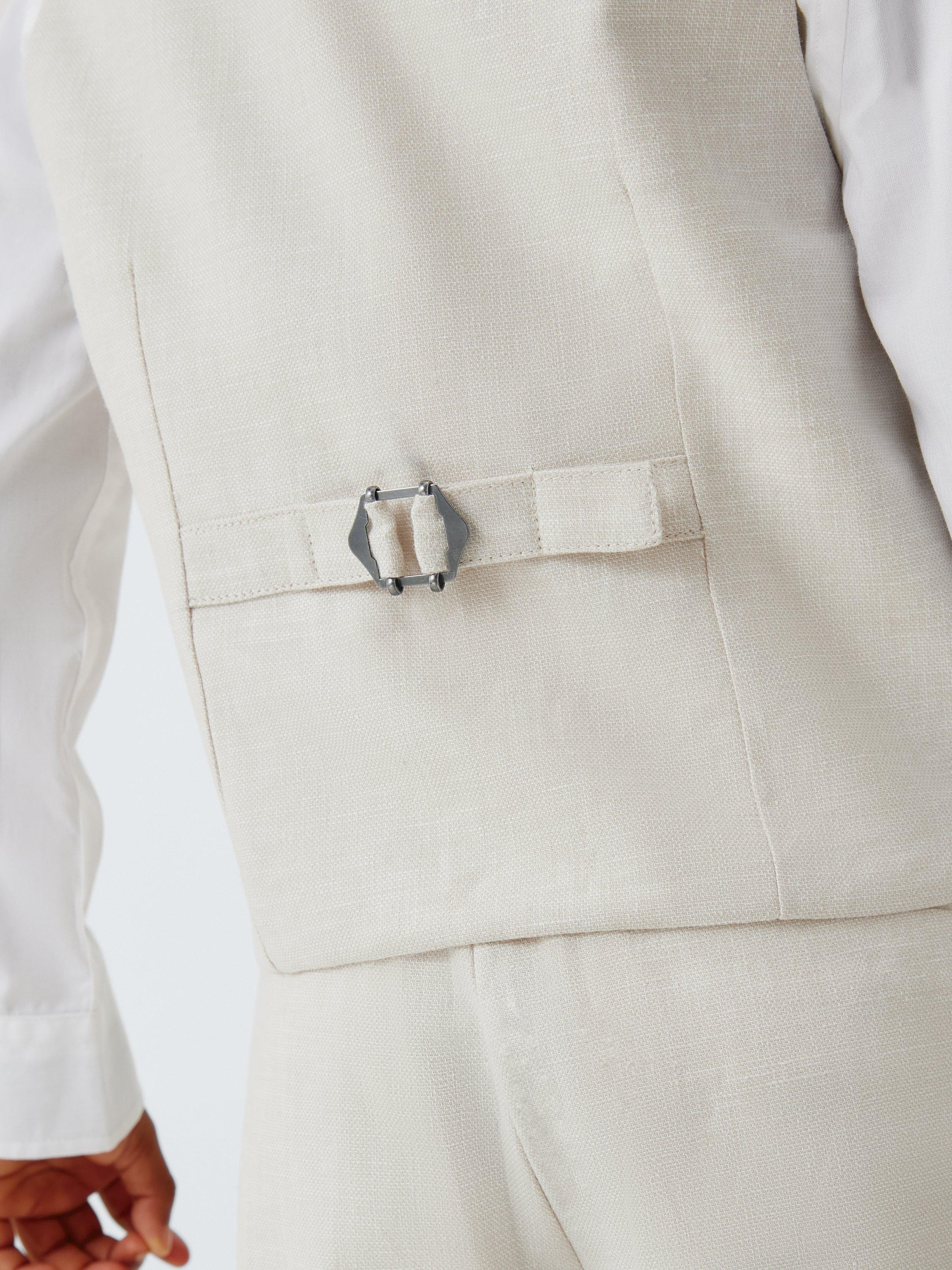 John Lewis Heirloom Collection Kids' Tailored Linen Rich Waistcoat, Stone