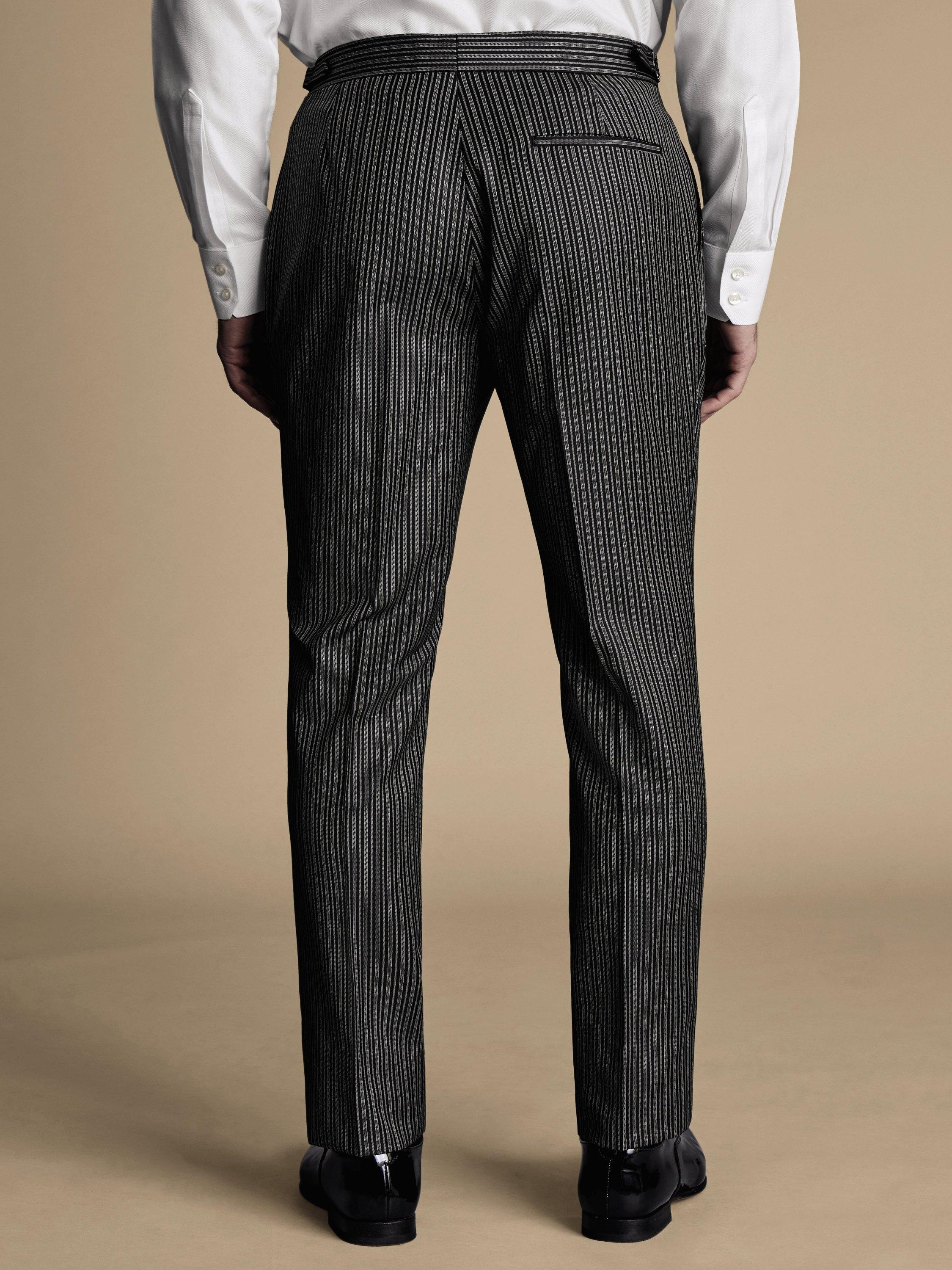 Charles Tyrwhitt Stripe Wool Morning Suit Trousers, Grey