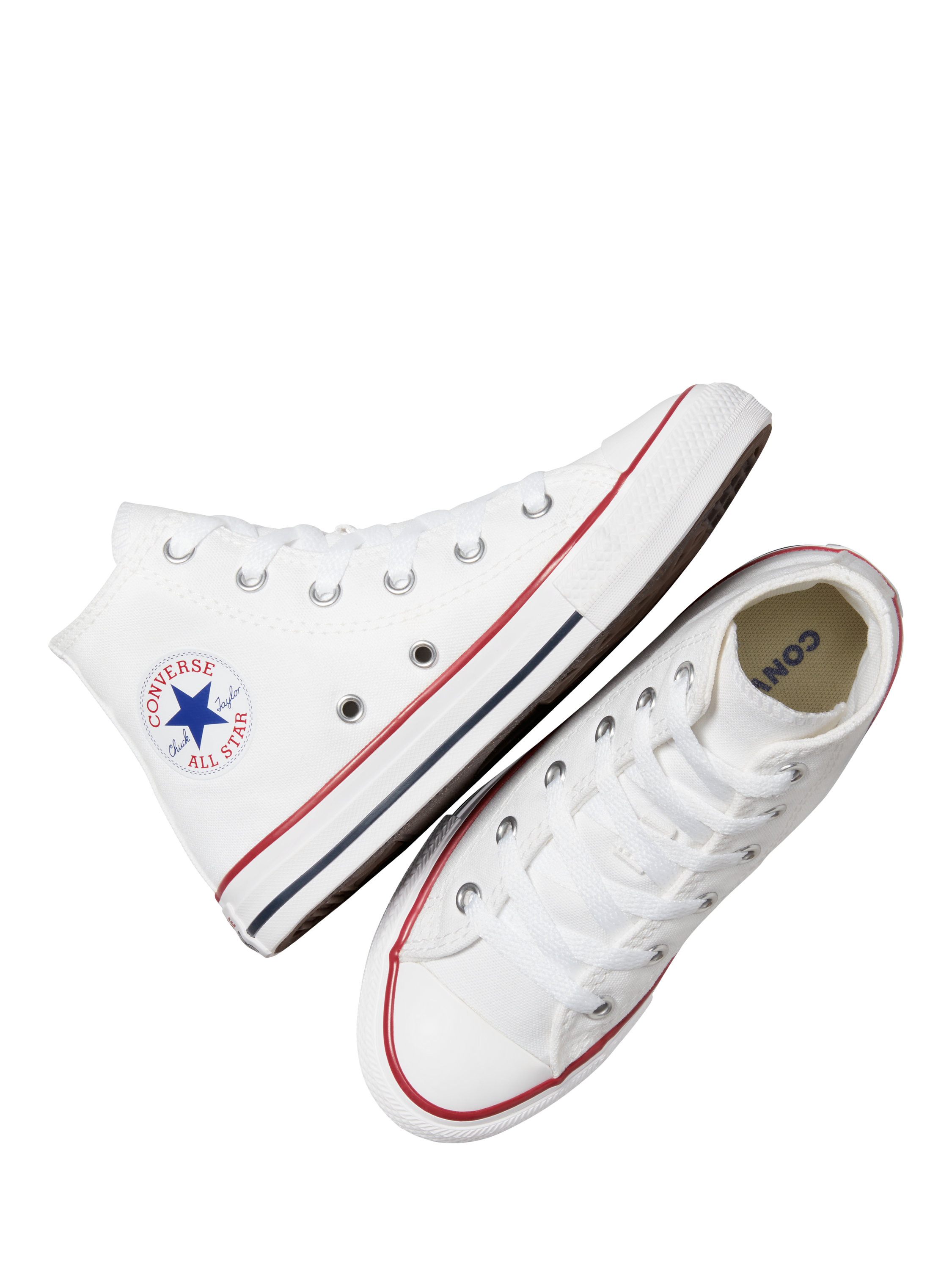 Converse Kids' Chuck Taylor All Star Lace Up Hi-Top Trainers, Optical White