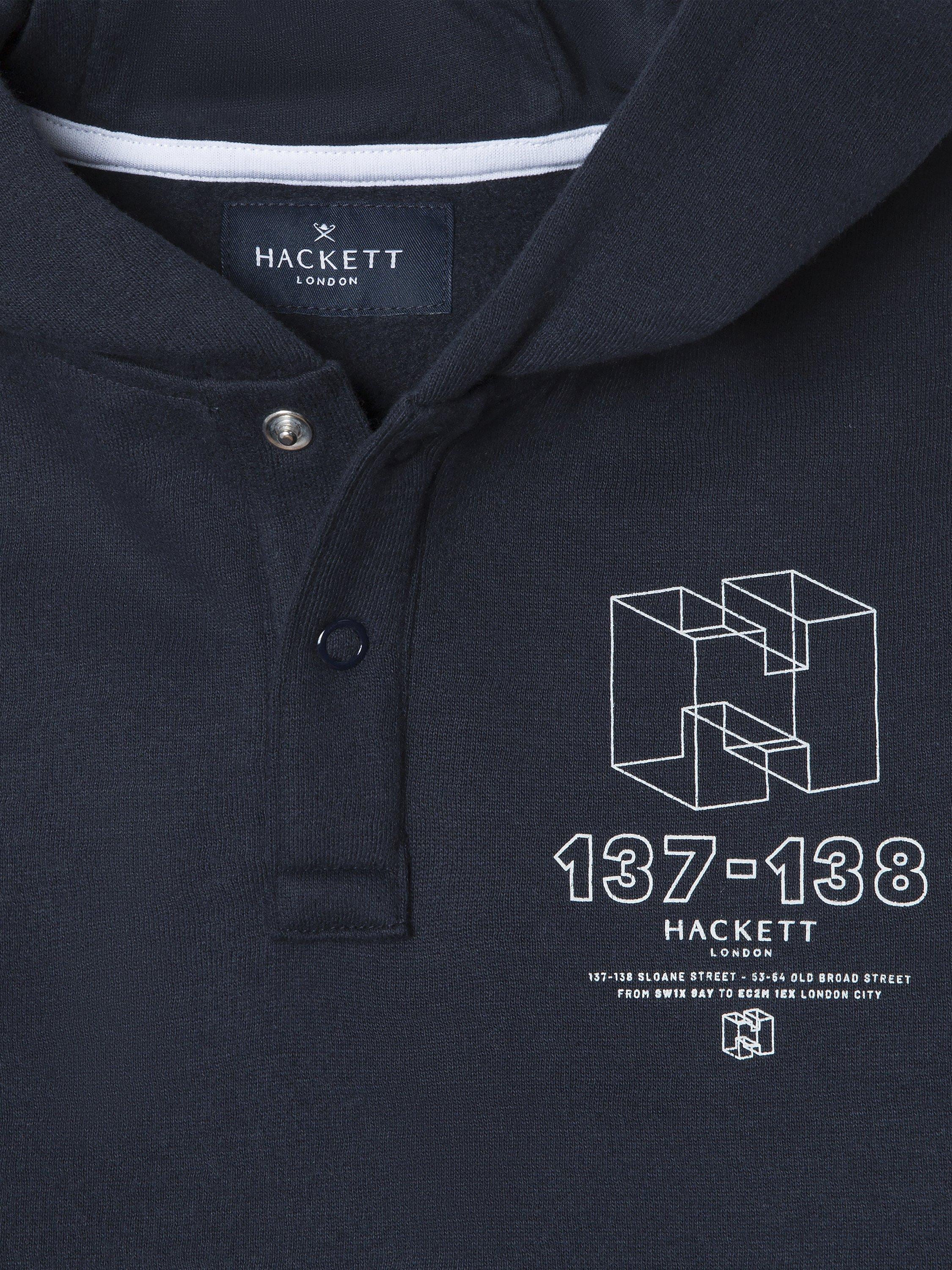 Hackett London Kids' Cotton Blend Graphic Hoodie, Midnight Blue