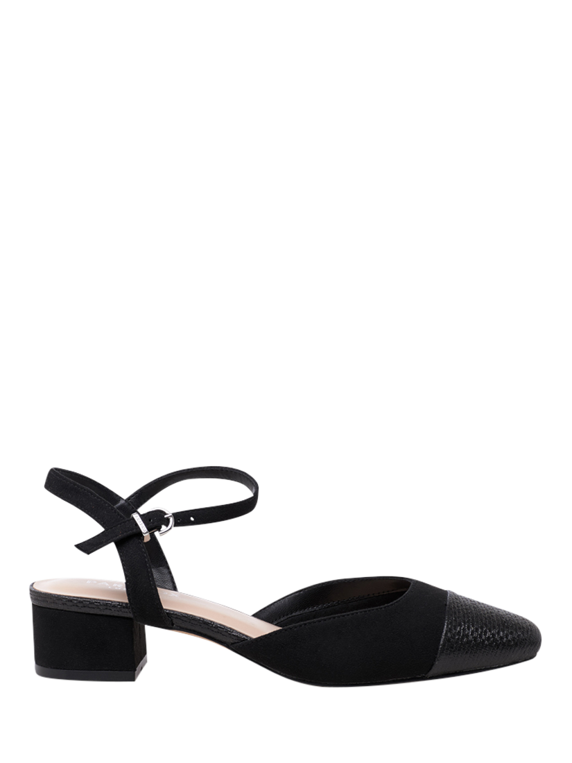 Paradox London Katya Block Heel Court Shoes, Black