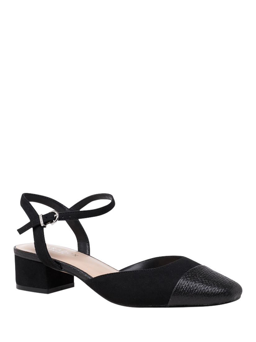 Paradox London Katya Block Heel Court Shoes, Black