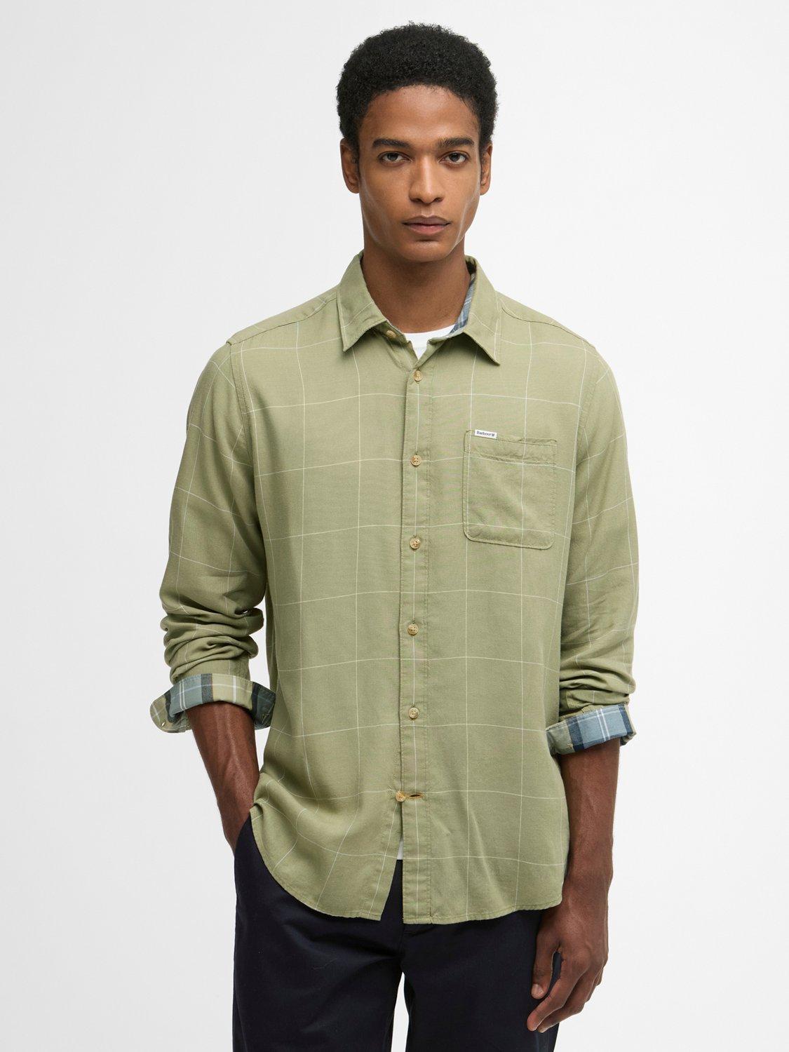 Barbour Citywell Cotton Blend Regular Fit Tattershall Check Shirt, Sea ...
