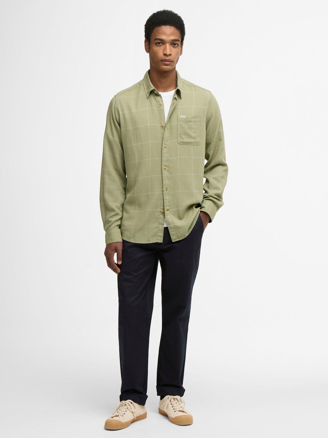 Barbour Citywell Cotton Blend Regular Fit Tattershall Check Shirt, Sea ...