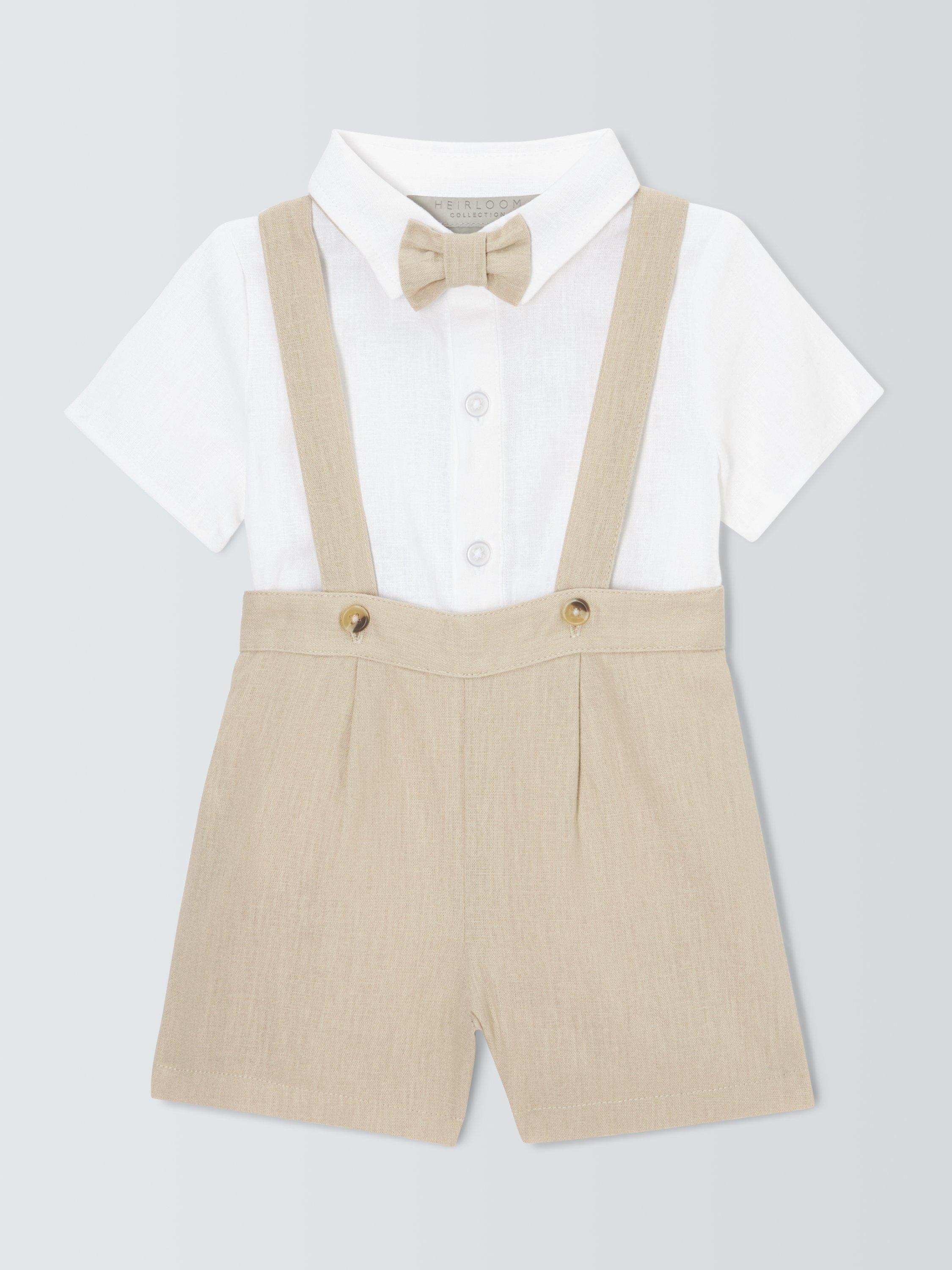 John Lewis Heirloom Collection Baby Linen Rich Shorts with Braces ...