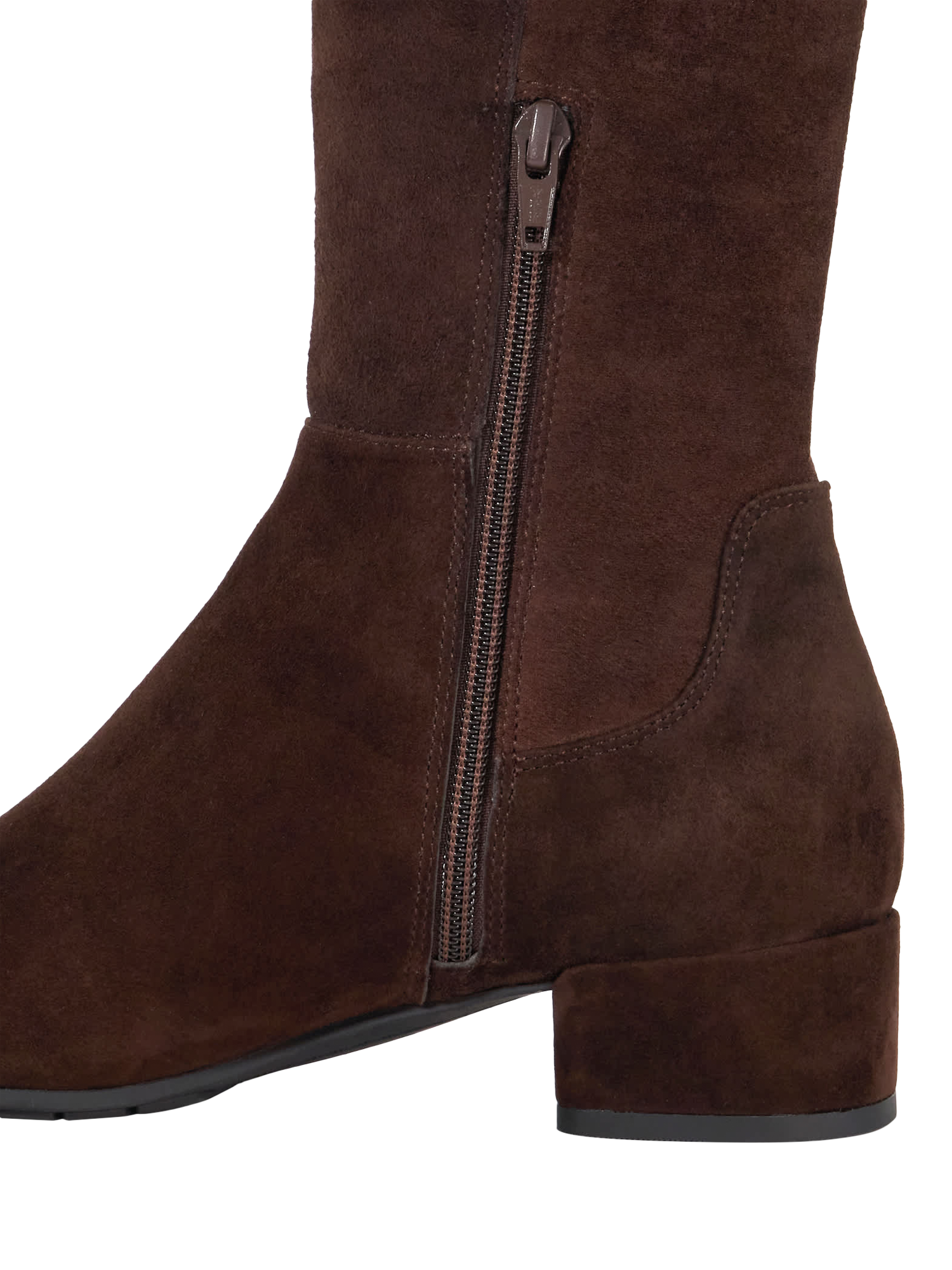 Dune London Tayla Wide Fit Suede Knee High Boots, Brown