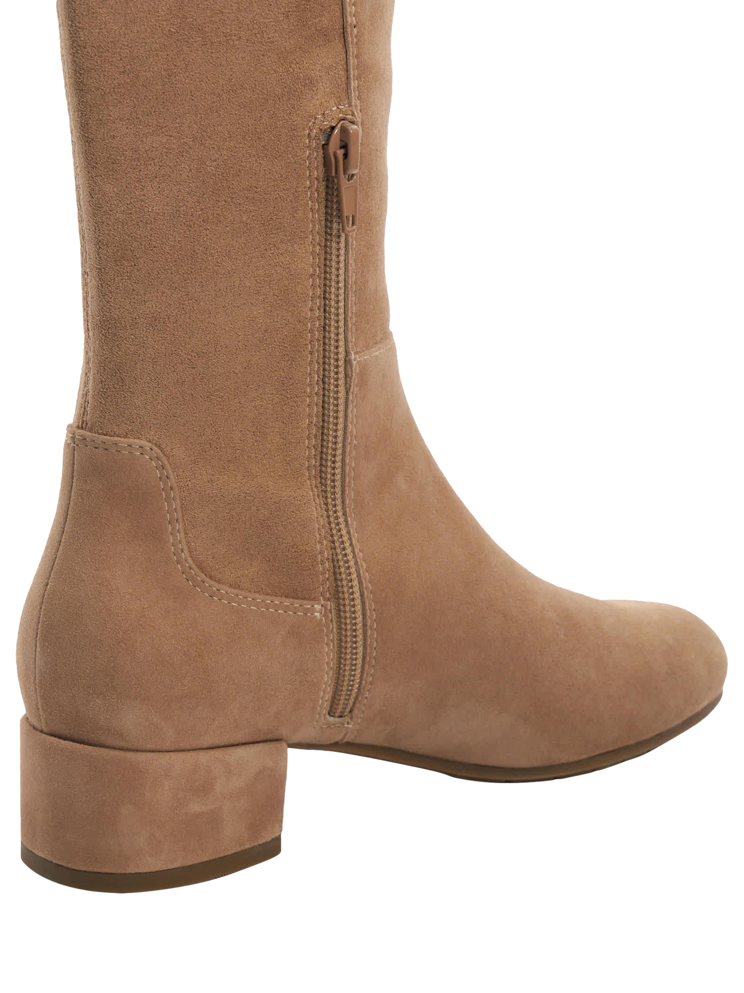 Dune London Tayla Wide Fit Suede Knee High Boots, Caramel