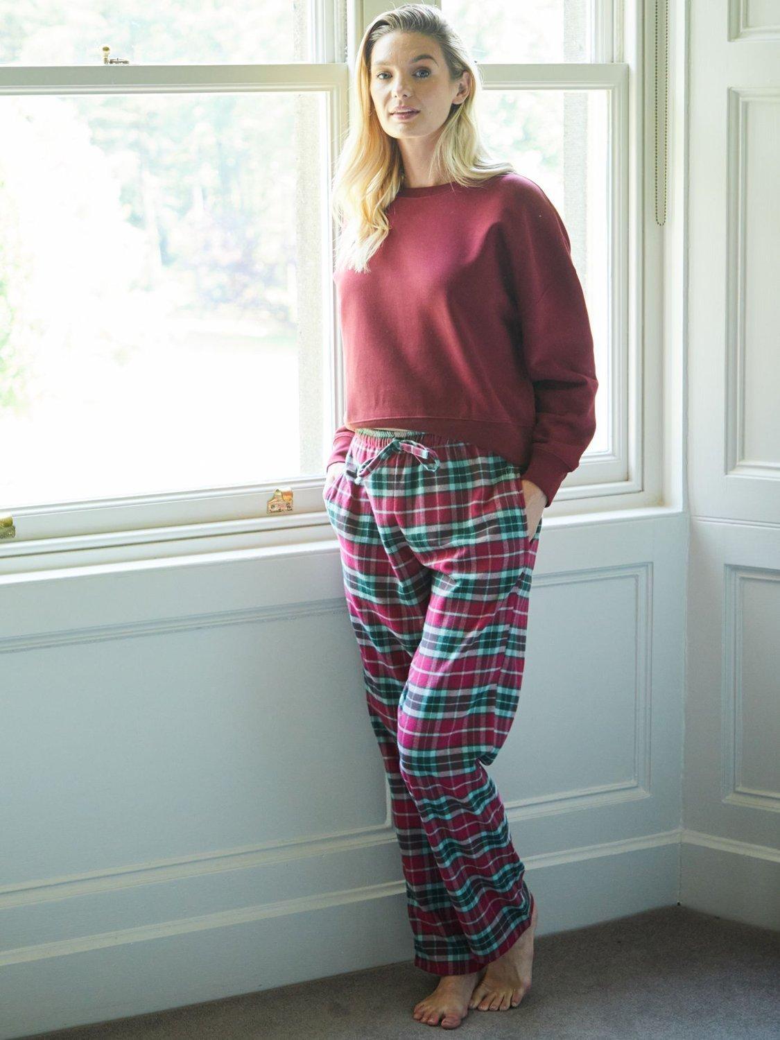 British Boxers Tartan Brushed Cotton Pyjama Trousers, Gaia