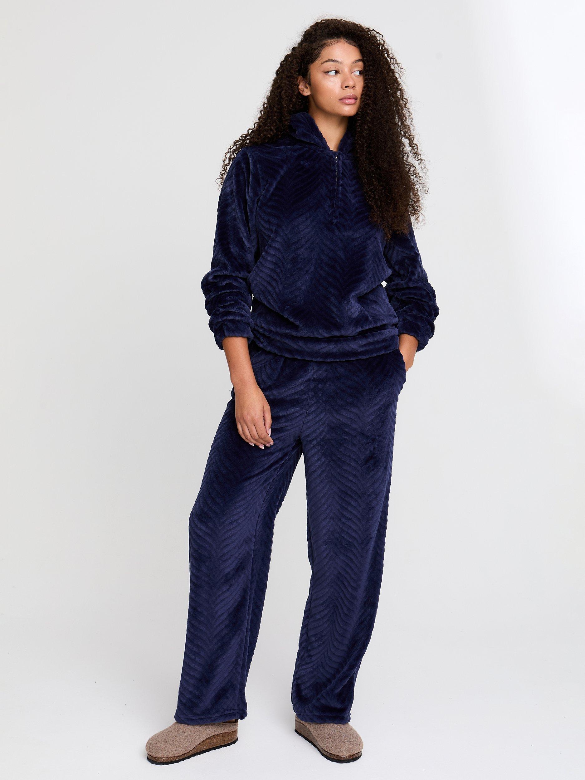 Pretty You London Cosy Chevron Lounge Suit, Navy