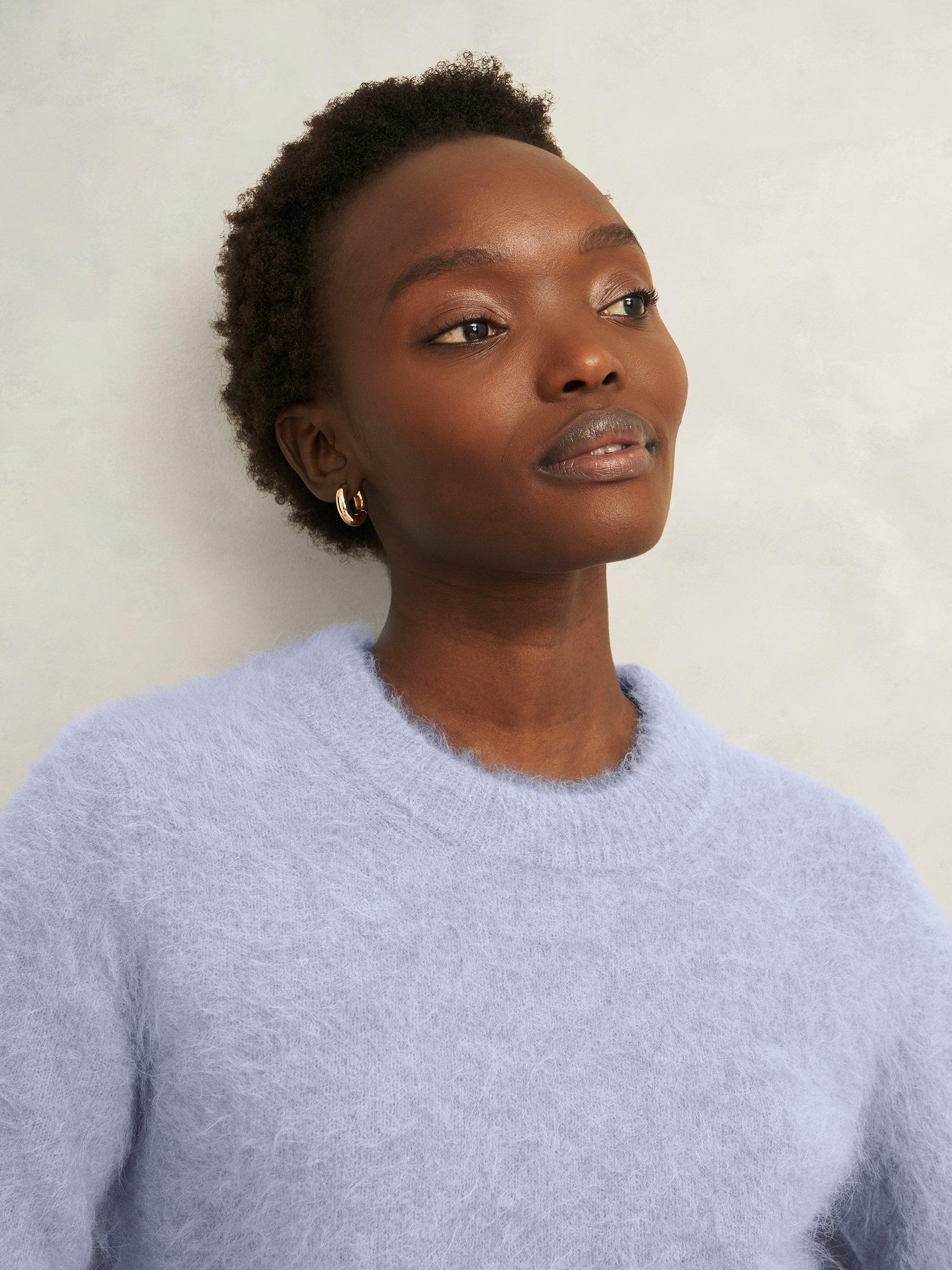 Hobbs Felicity Wool Rich Jumper, Pale Blue Marl