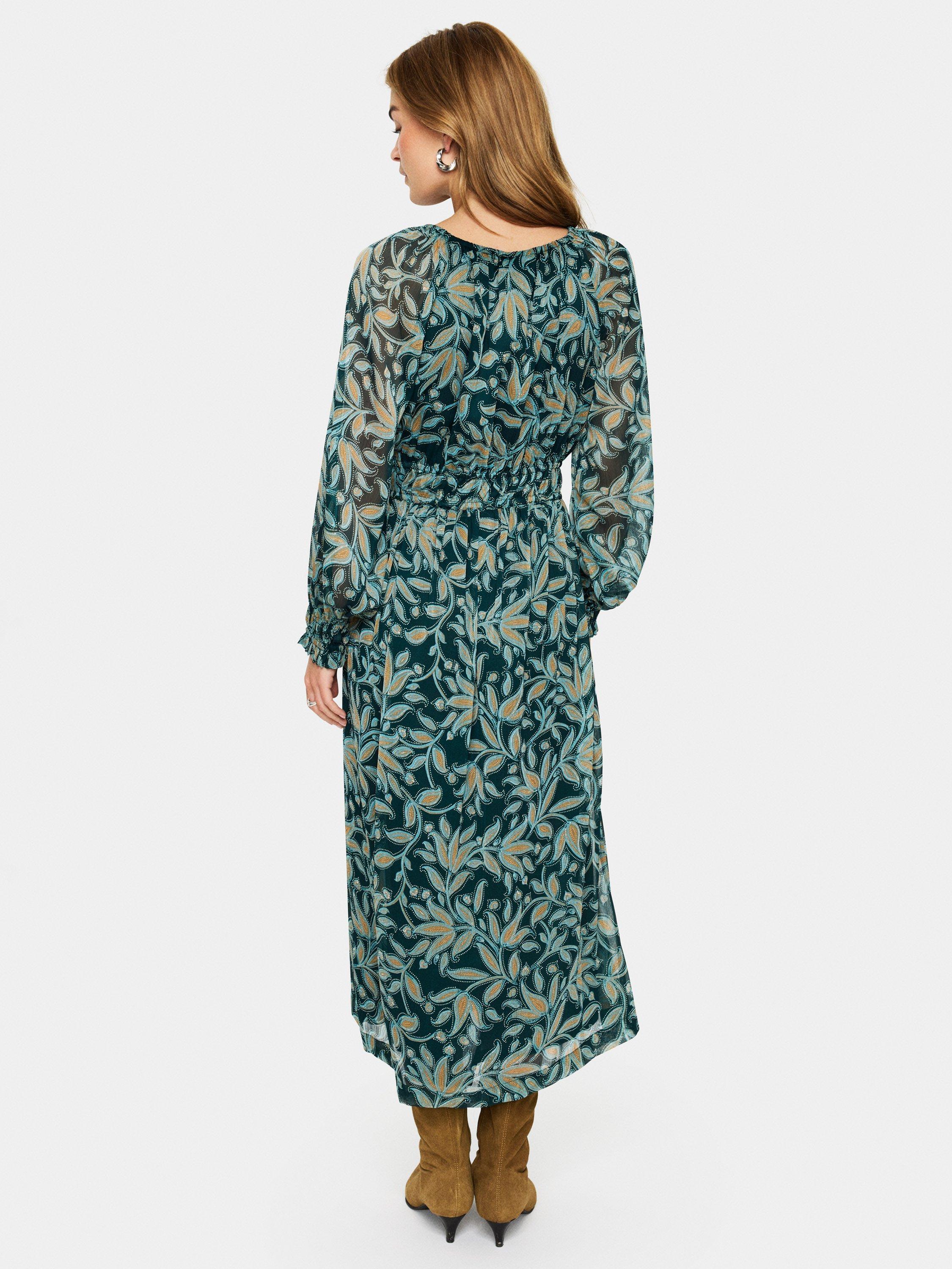 Saint Tropez Maxine Floral Leaves Dress, Pine Autumn