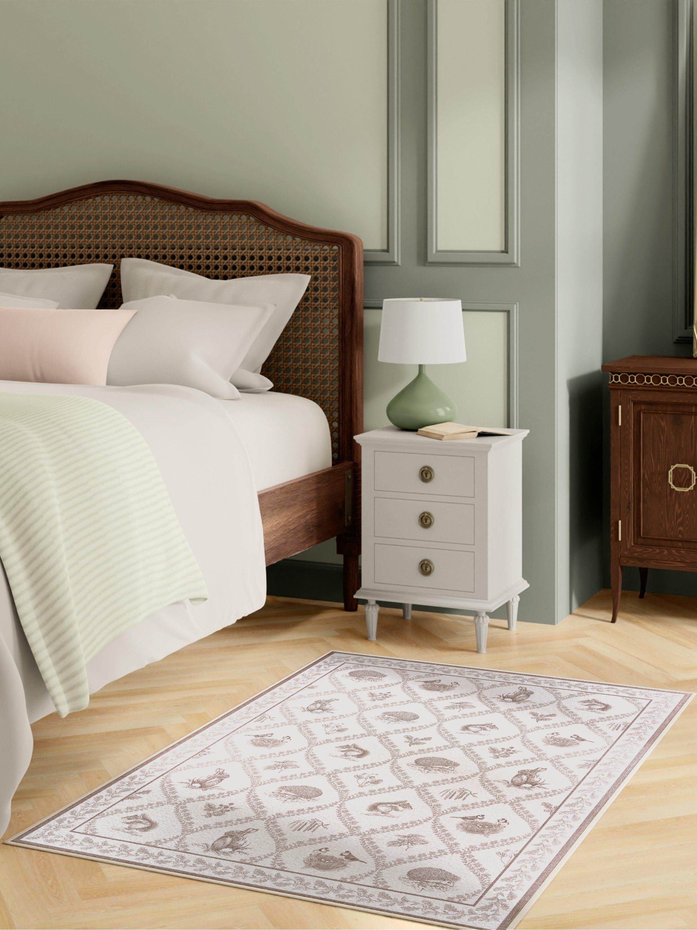 Ruggable x Sanderson Squirrel & Hedgehog Rug, Fawn