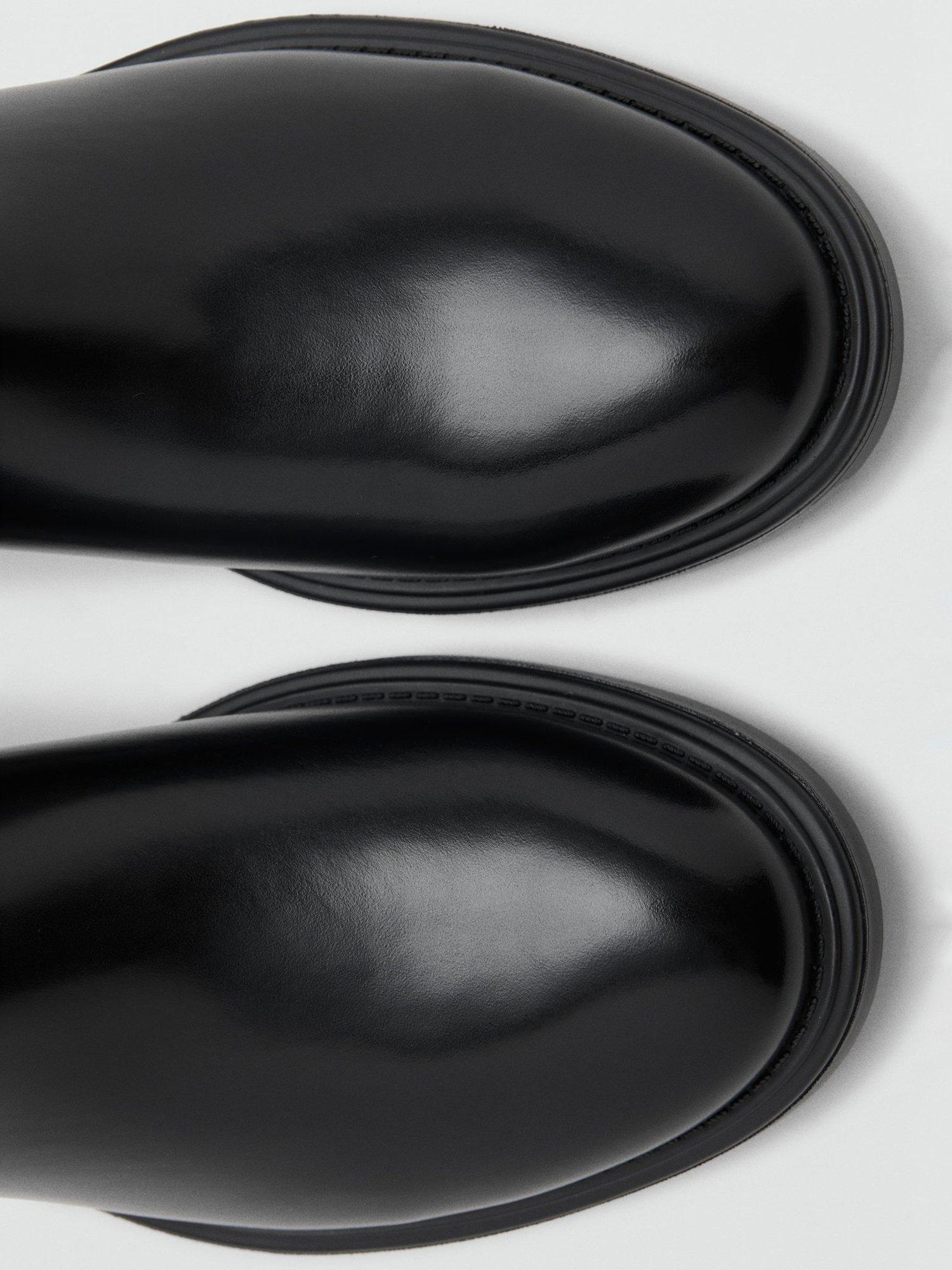Mango Botin London Faux Leather Chelsea Boots, Black