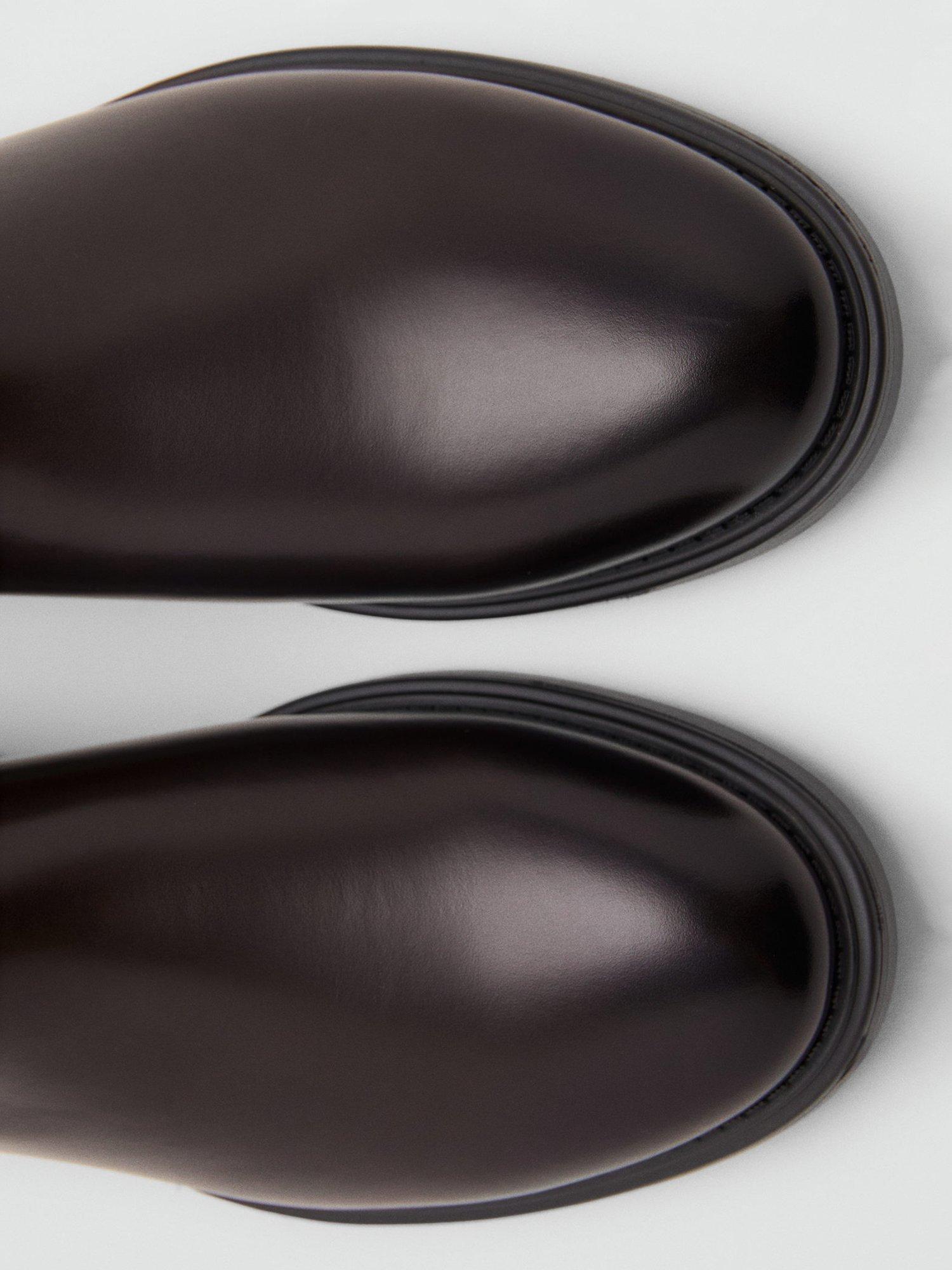 Mango Botin London Faux Leather Chelsea Boots, Brown