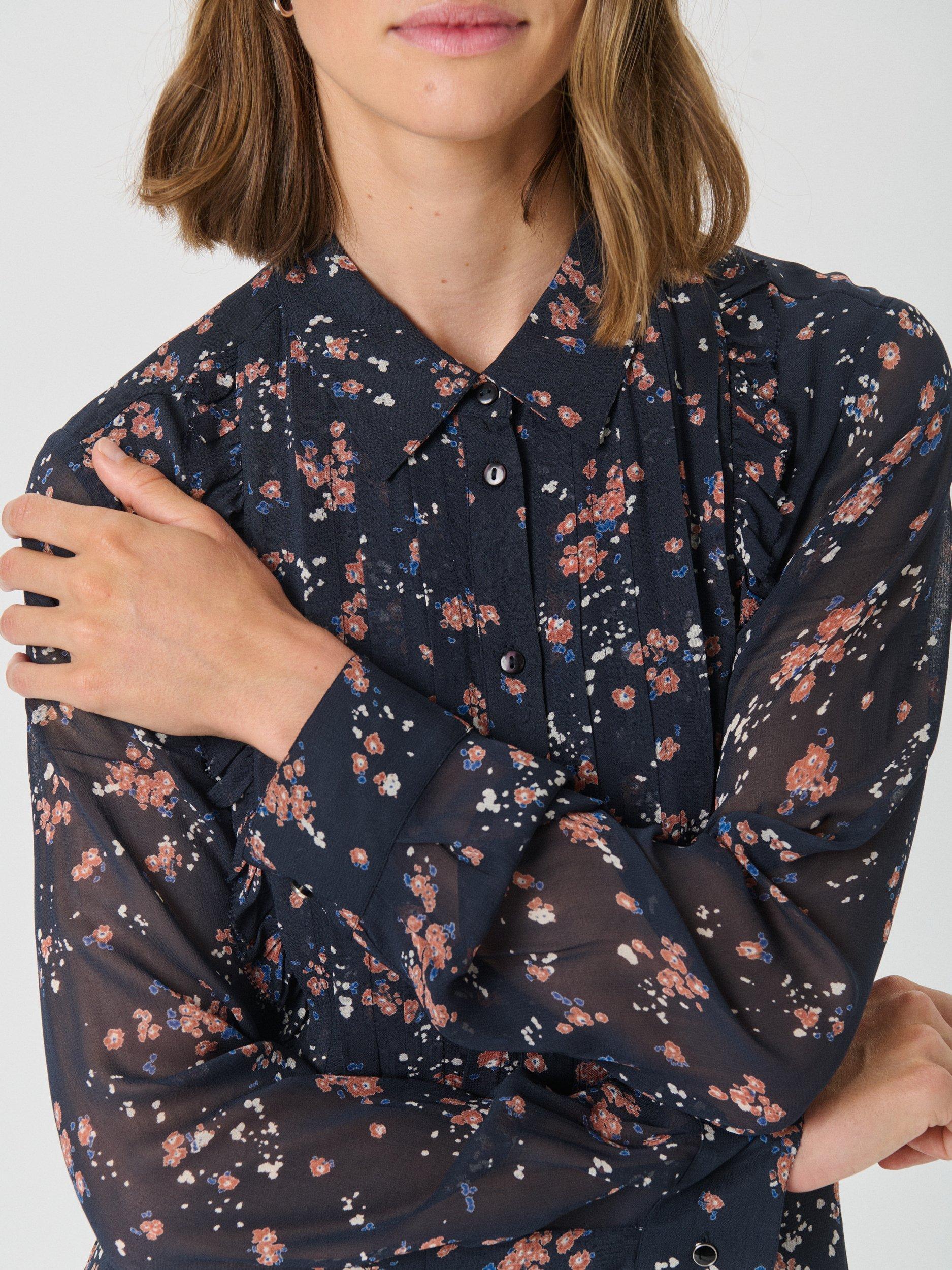 Part Two Valinka Floral Long Sleeve Midi Shirt Dress