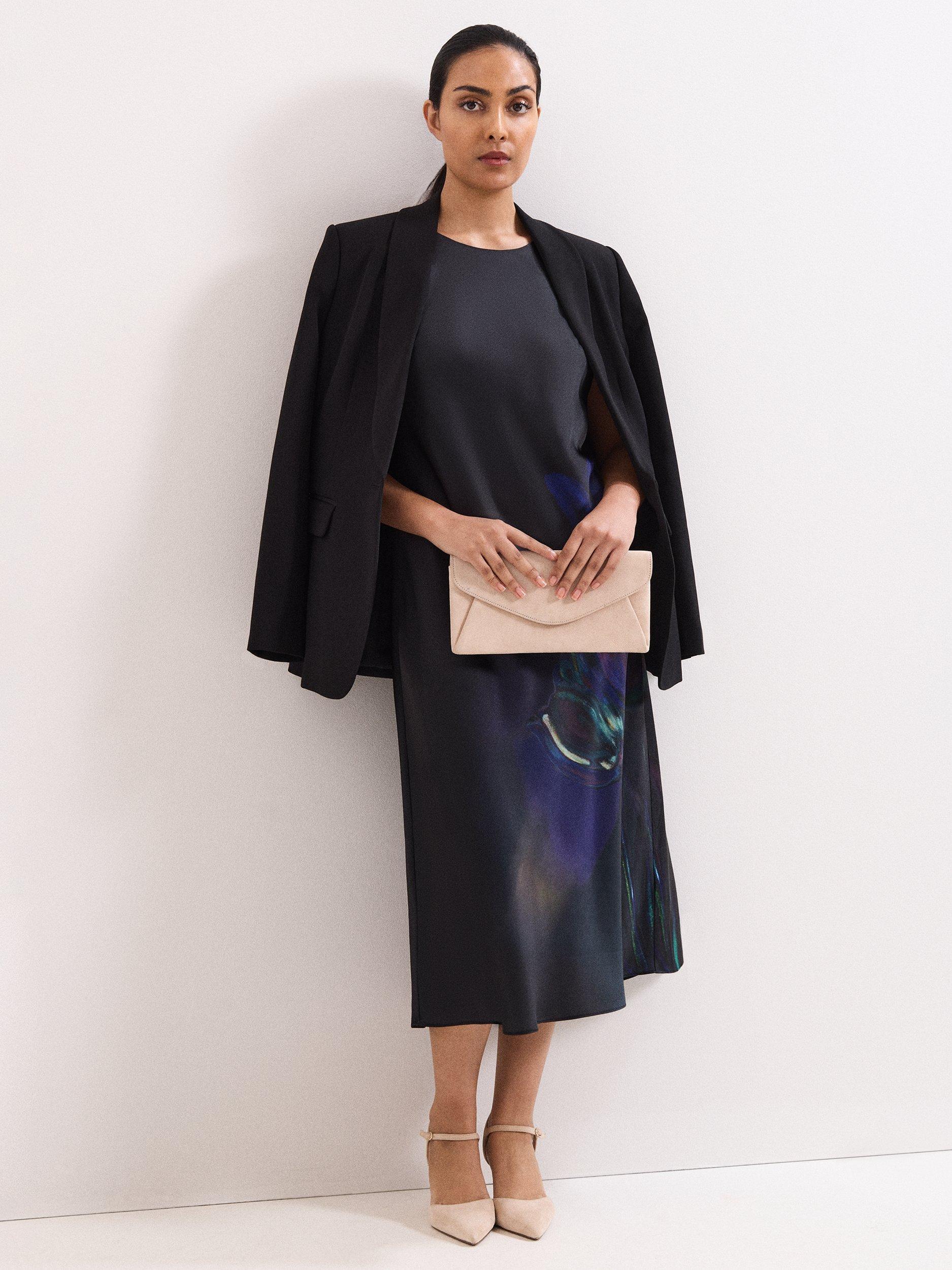 Phase Eight Petite Felicity Sleeveless Midi Slip Dress, Black