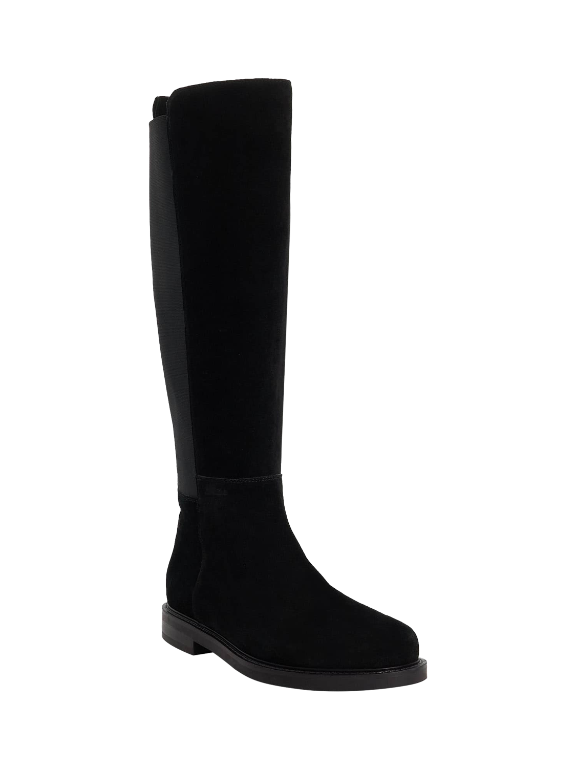 Dune London Tallo Suede 50/50 Knee Boots, Black