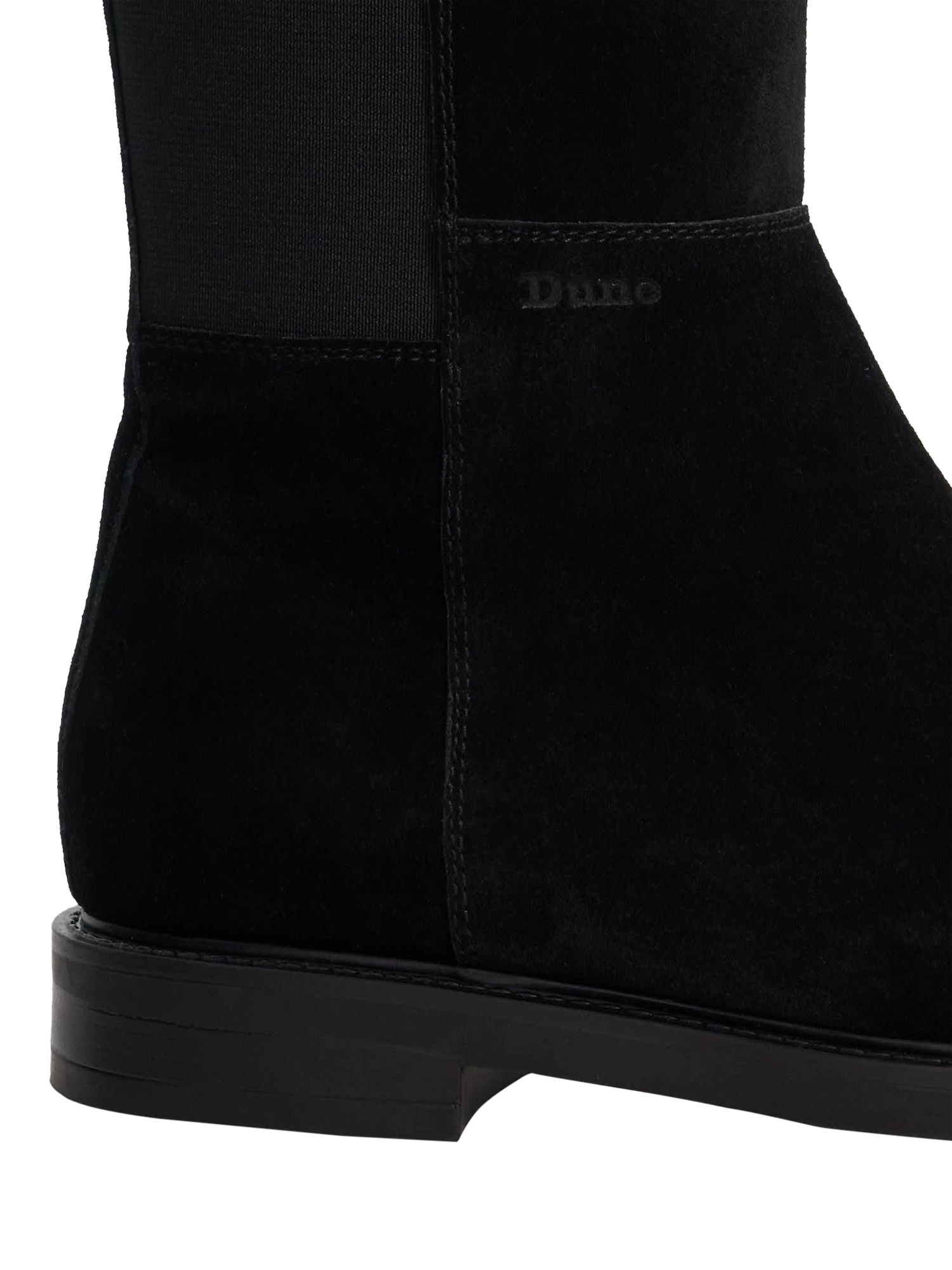 Dune London Tallo Suede 50/50 Knee Boots, Black