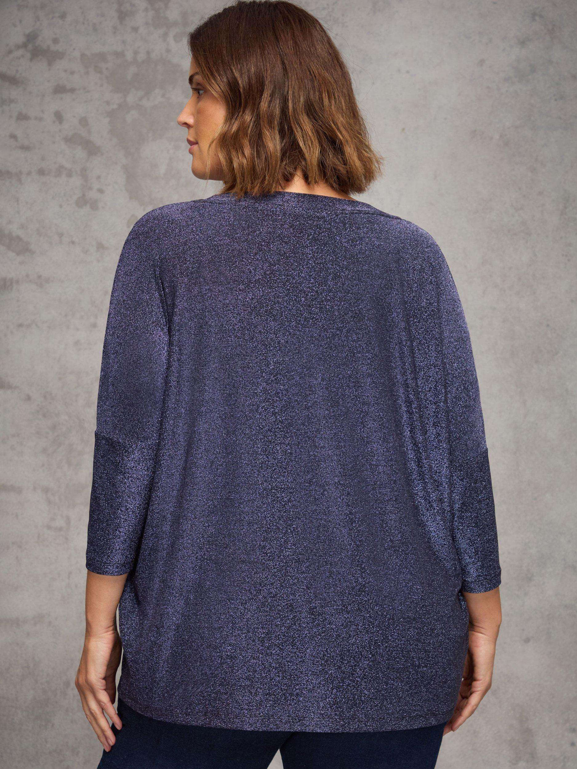 Live Unlimited Curve Sparkle V-Neck Top, Purple