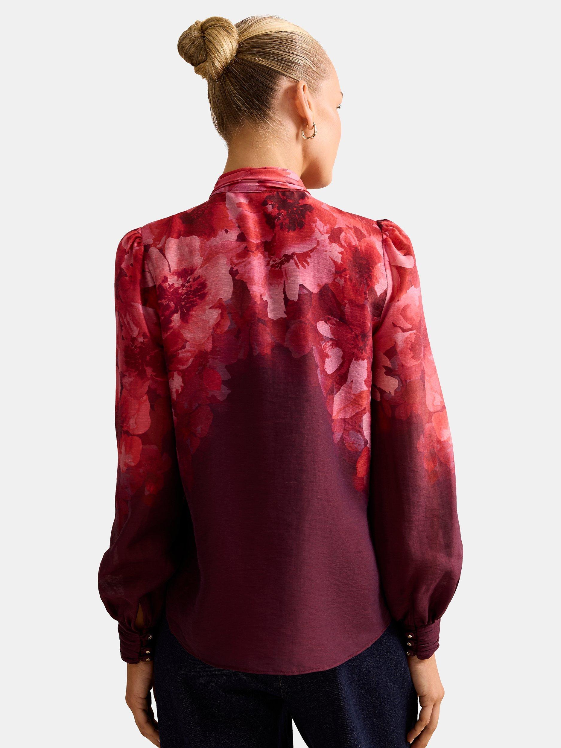 Forever New Emilia Floral Long Sleeve High Neck Blouse