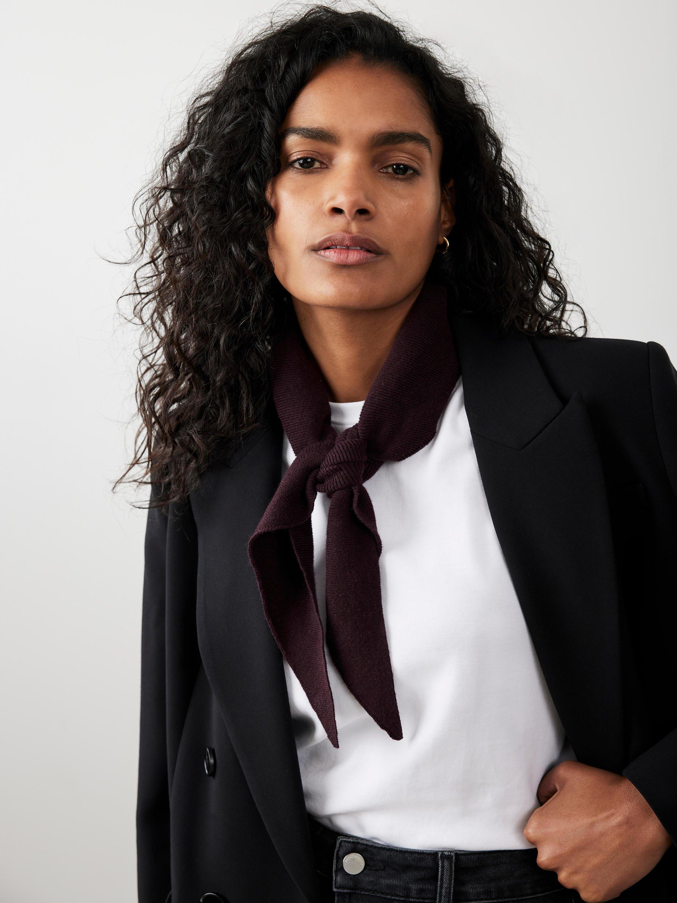 Mint Velvet Triangle Knit Scarf, Brown