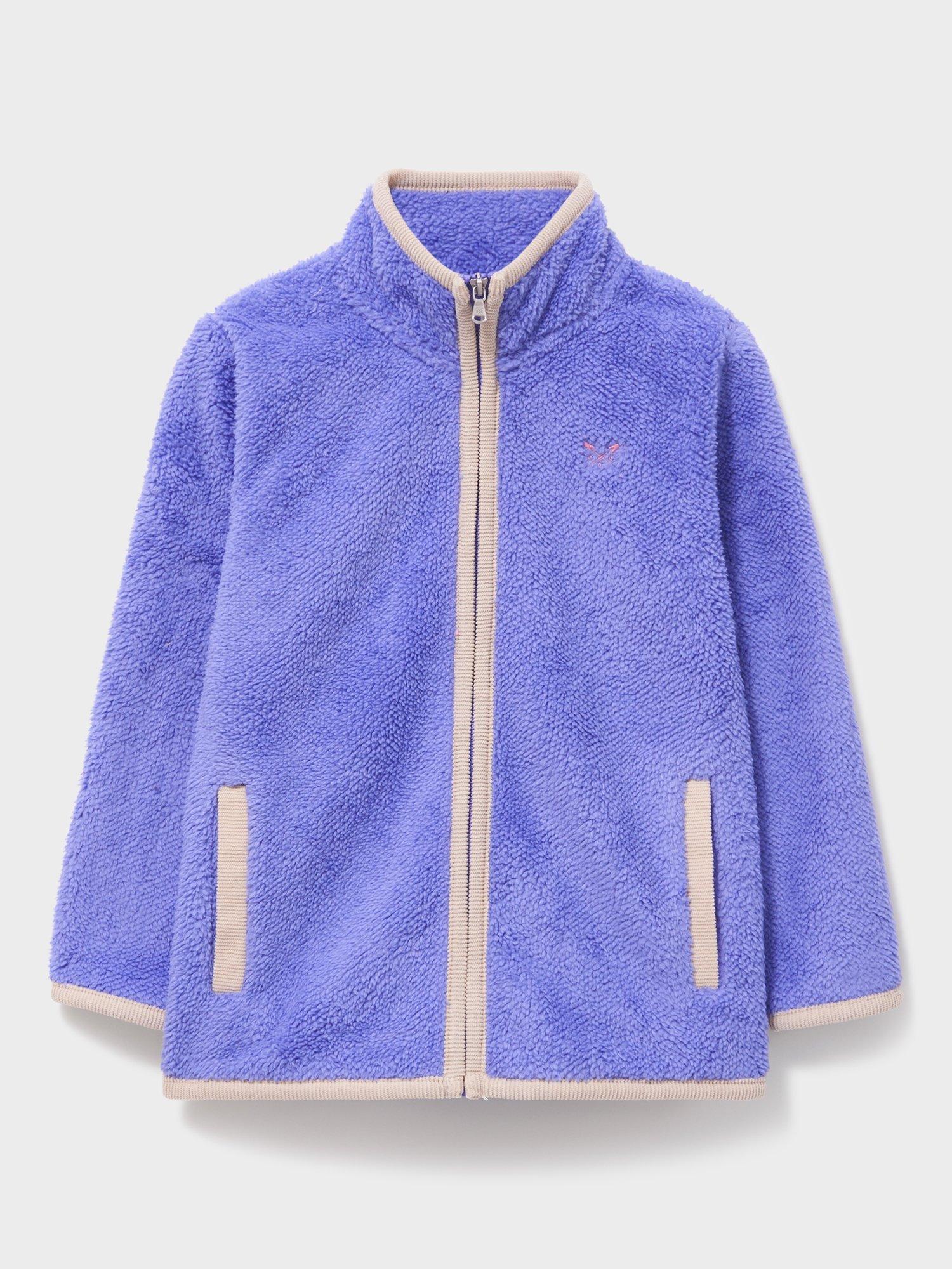 Crew Clothing Kids' Borg High Neck Fleece Top, Light Blue