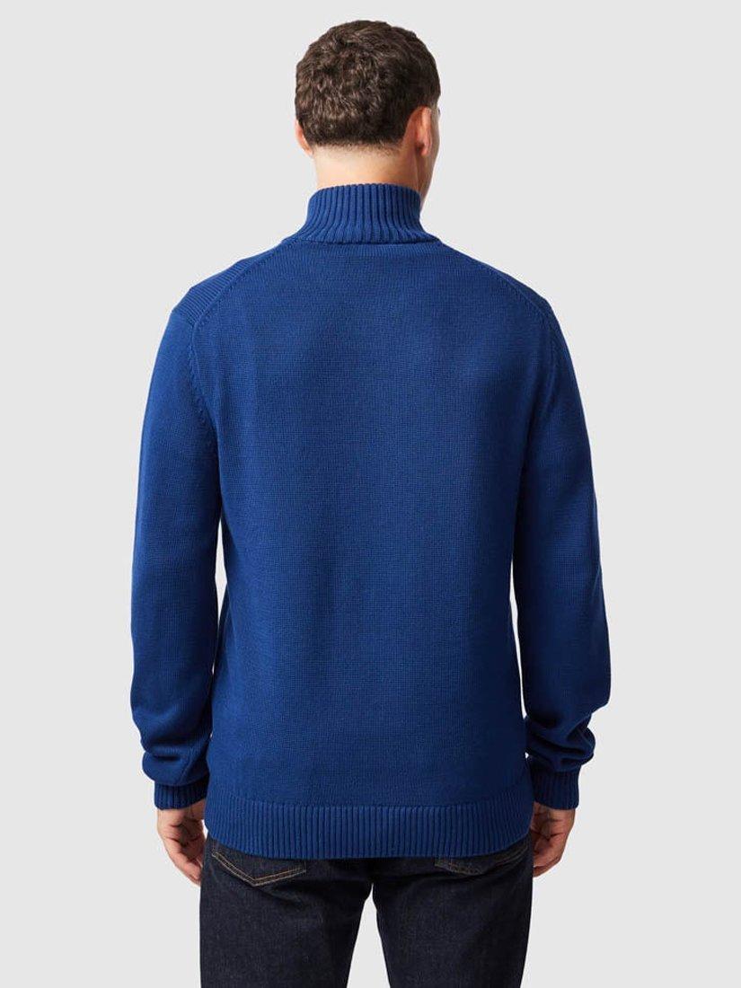 Rodd & Gunn Merrick Bay Knitted Cotton Quarter Zip Neck Jumper, Lagoon