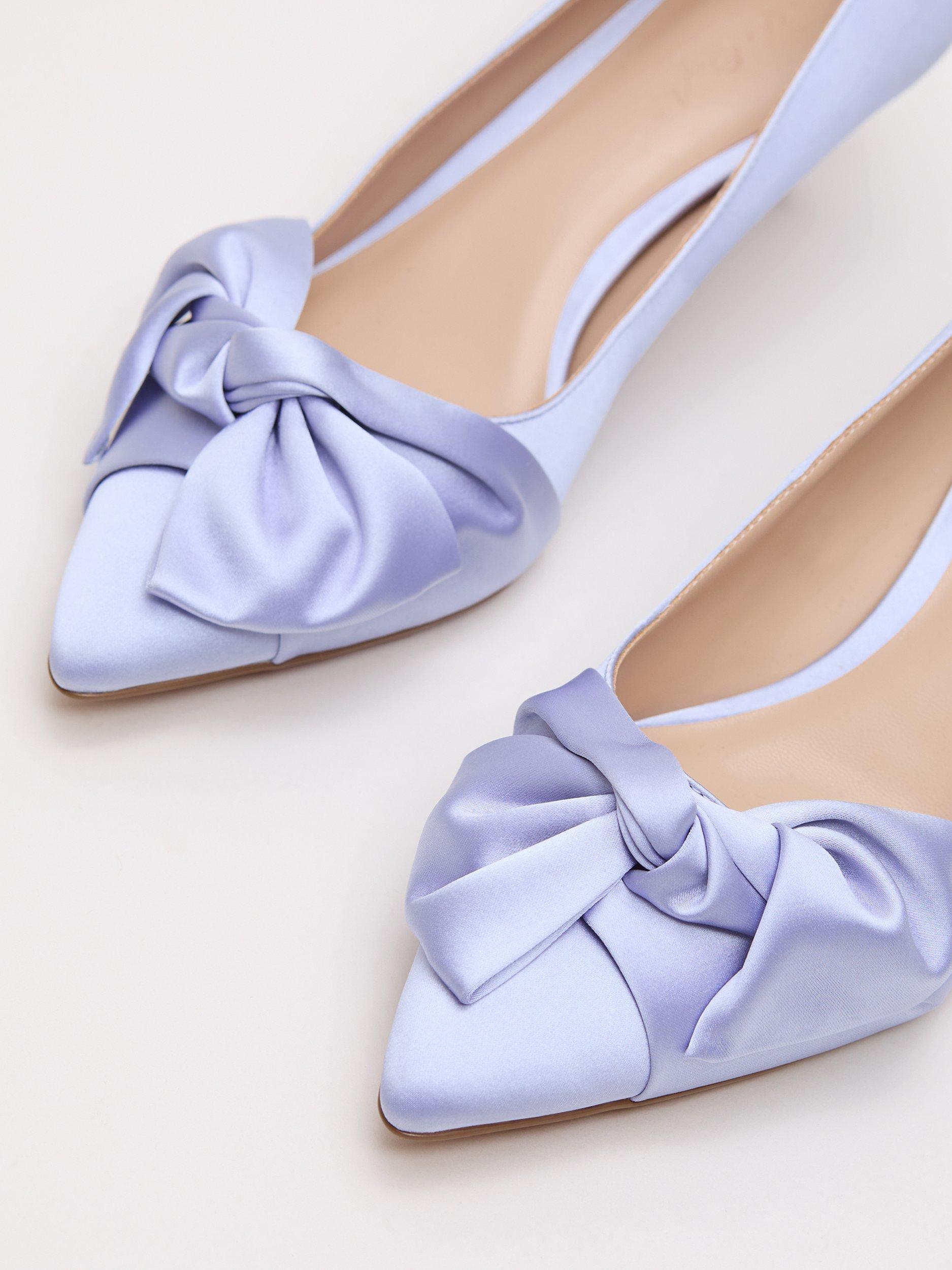 Phase Eight Satin Kitten Heel Court Shoes, Pale Blue
