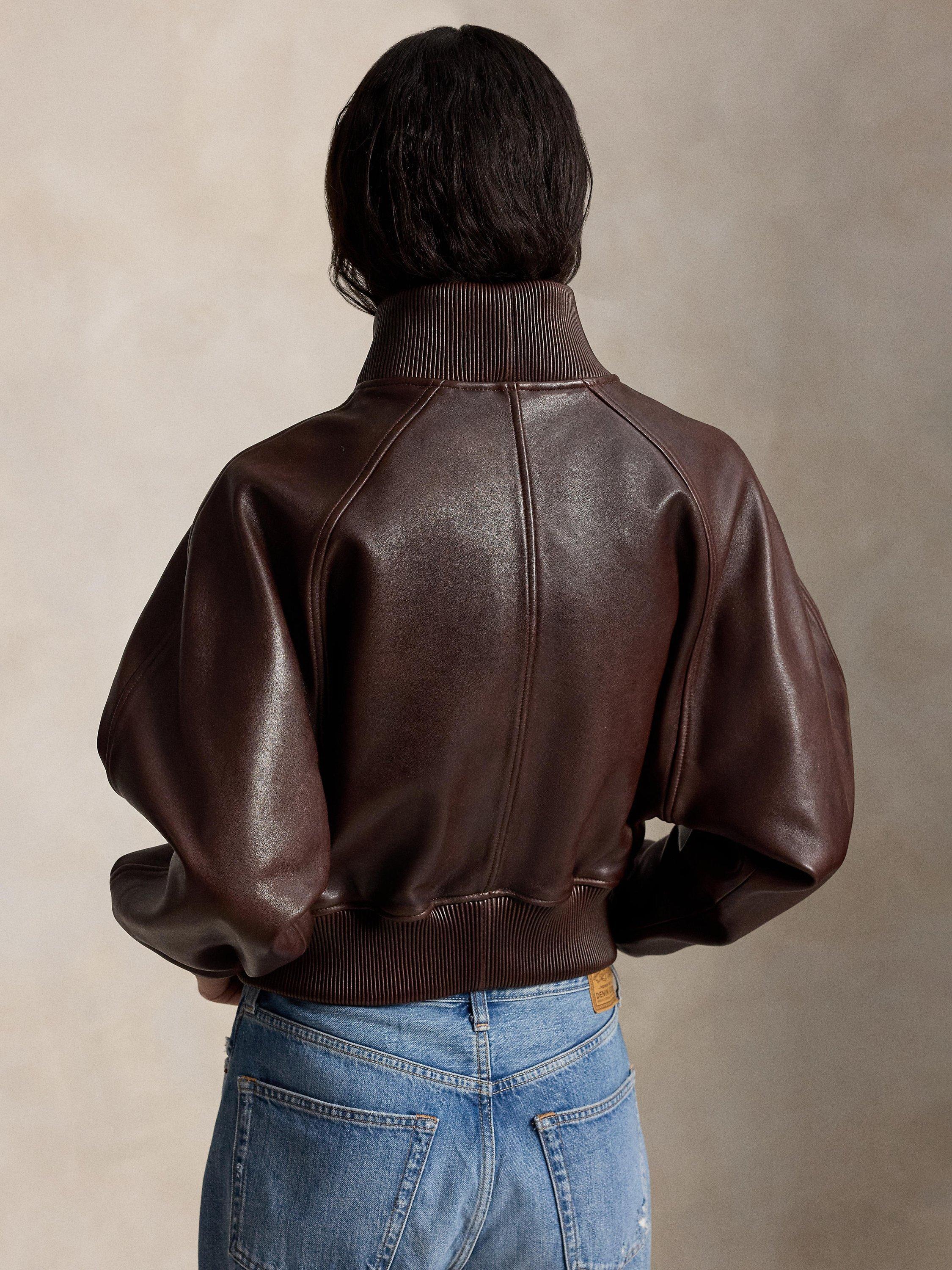 Polo Ralph Lauren Pure Leather Aviator Jacket, Brown