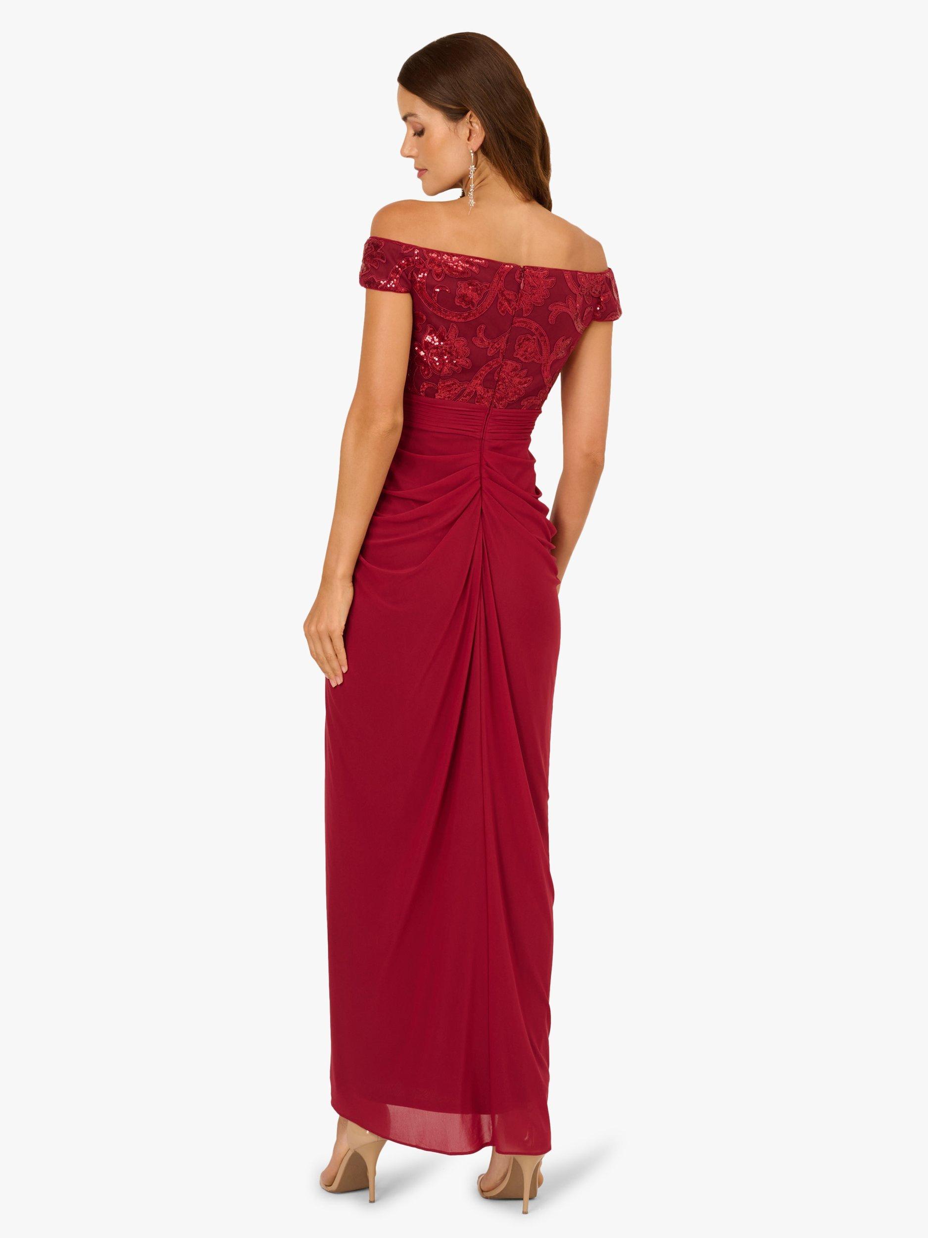 Adrianna Papell Studio Sequin Tulle Maxi Dress, Garnet