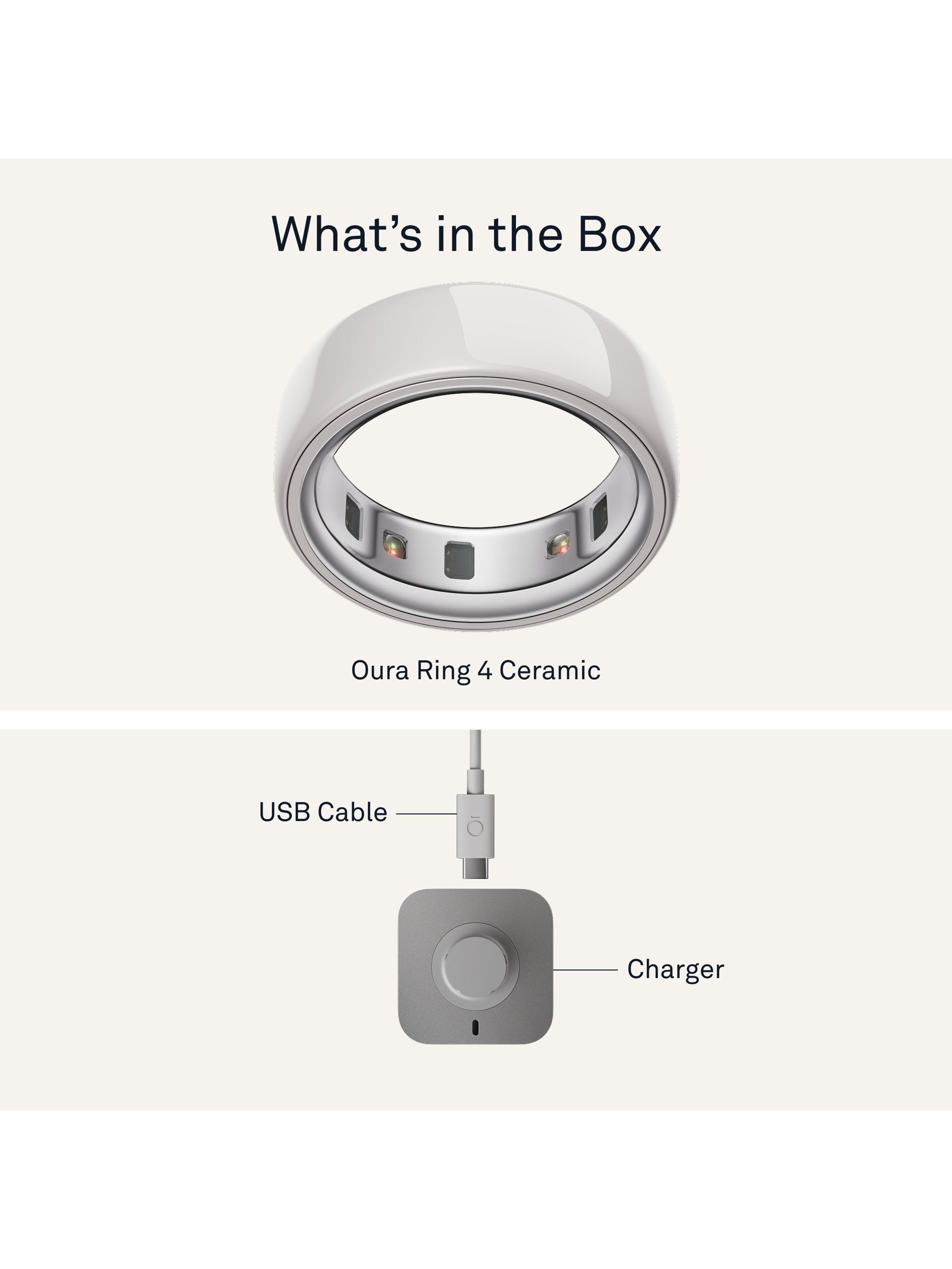 Oura Ring 4 Ceramic Health & Fitness Tracker Smart Ring, Cloud