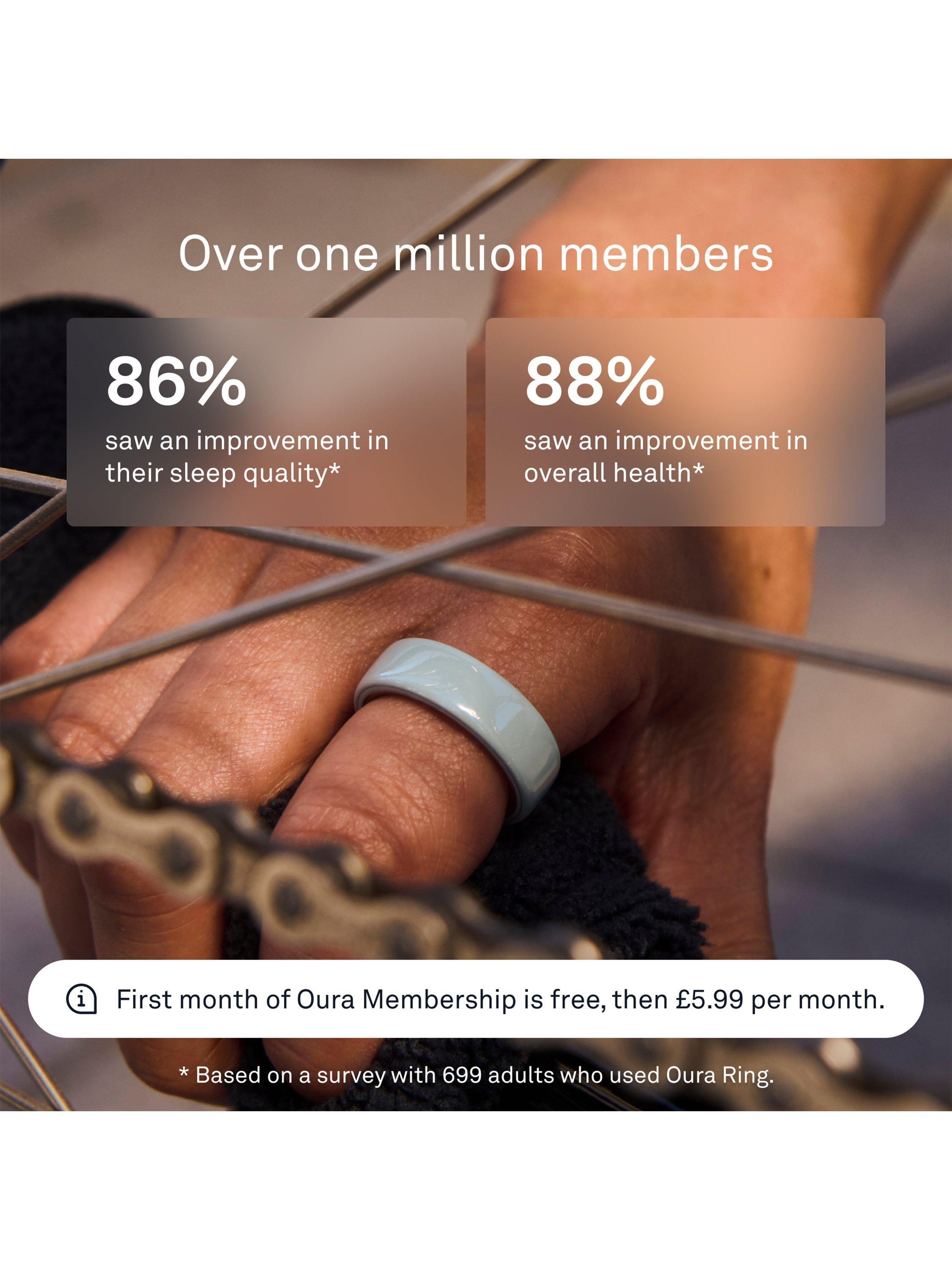Oura Ring 4 Ceramic Health & Fitness Tracker Smart Ring, Tide, 4