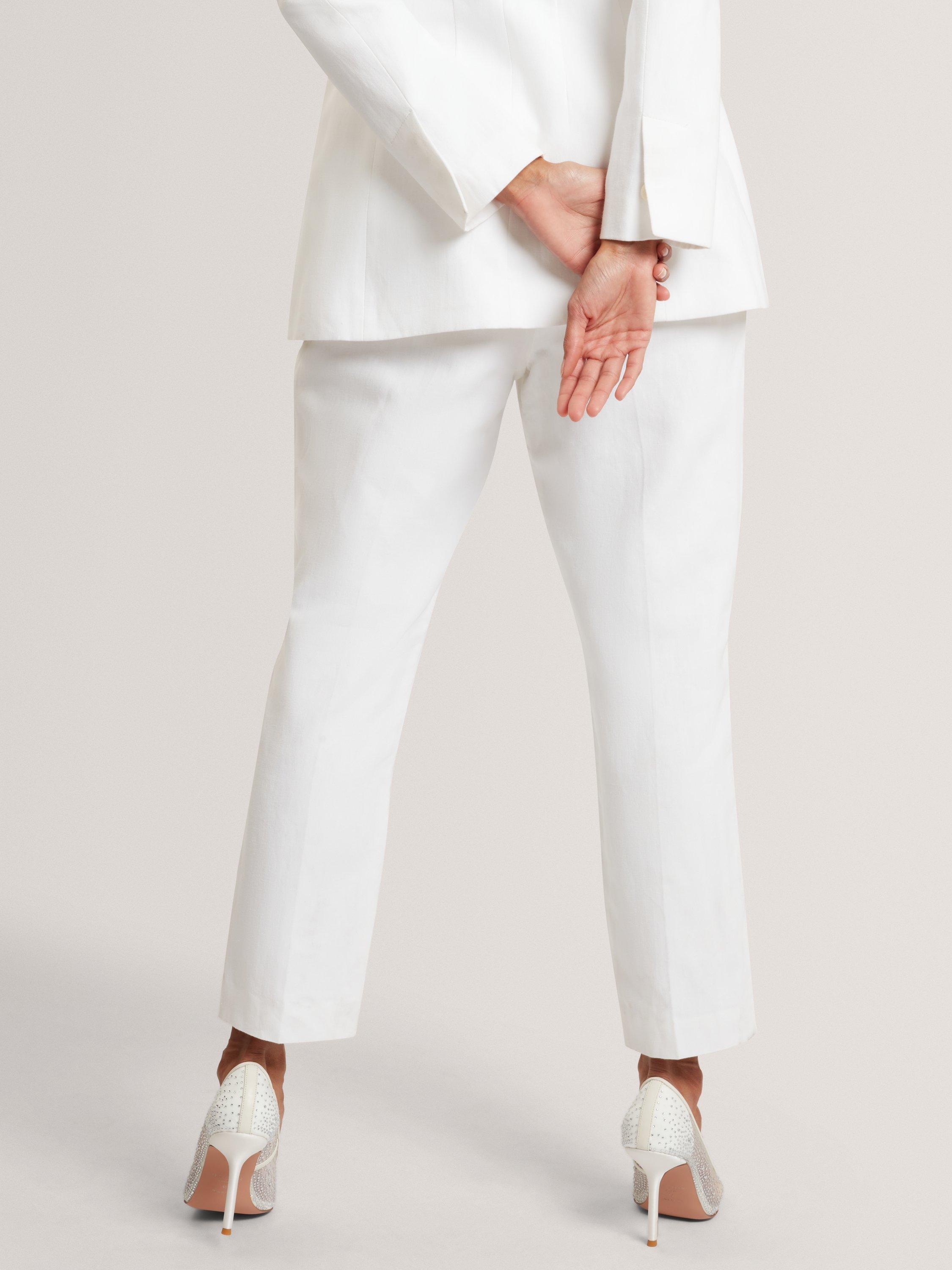Ted Baker Musub High Rise Linen Blend Trousers, White