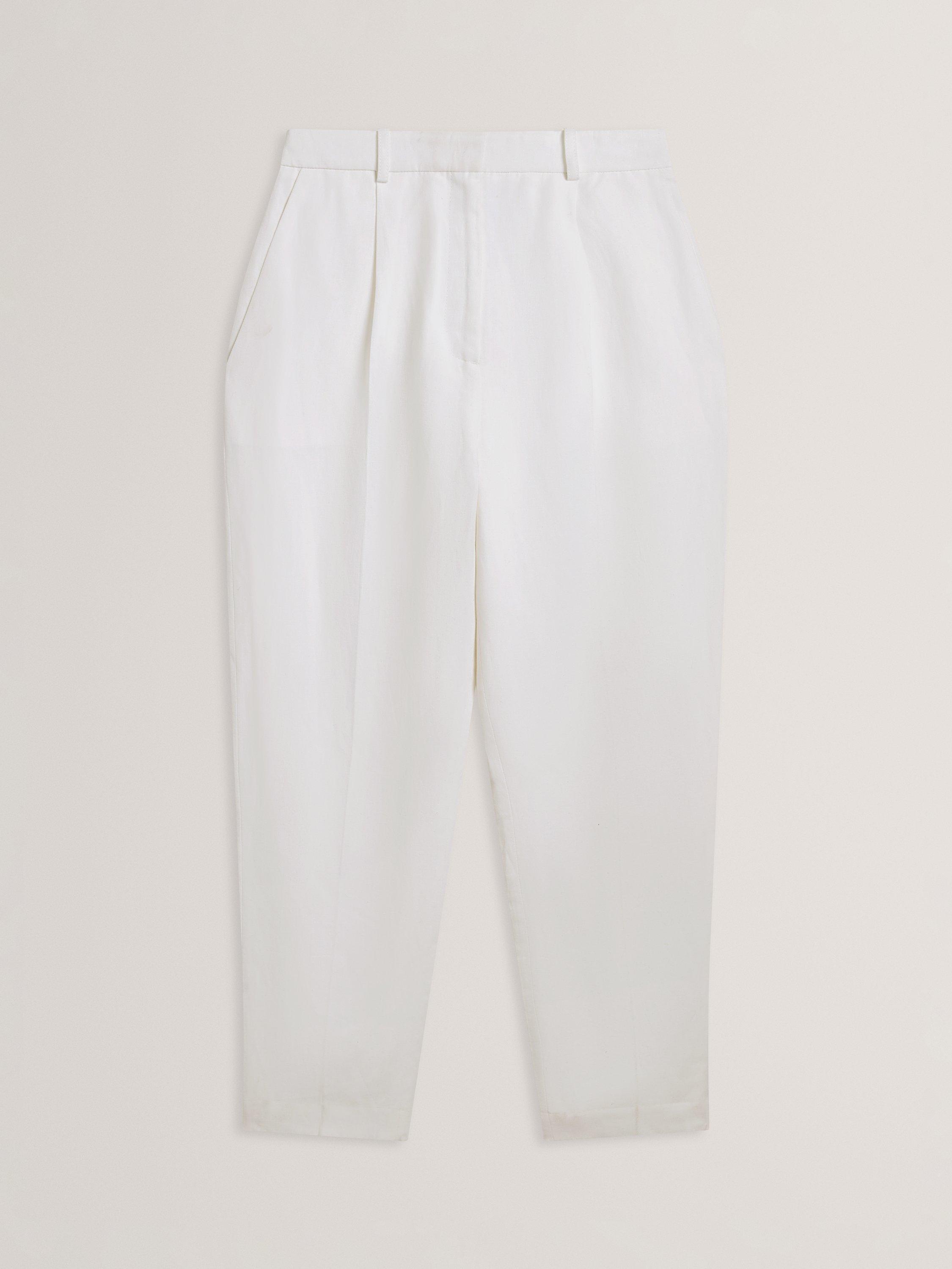 Ted Baker Musub High Rise Linen Blend Trousers, White