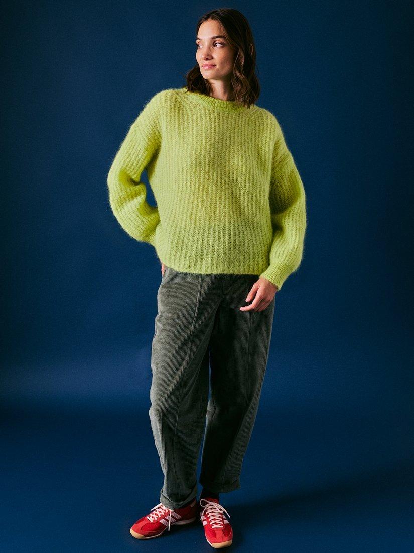 Cape Cove Rib Knit Mohair Blend Relaxed Fit Jumper, Yellow