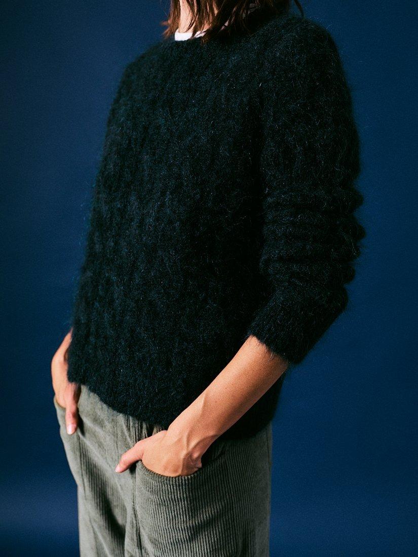 Cape Cove Cable Knit Mohair Blend Relaxed Fit Jumper, Green