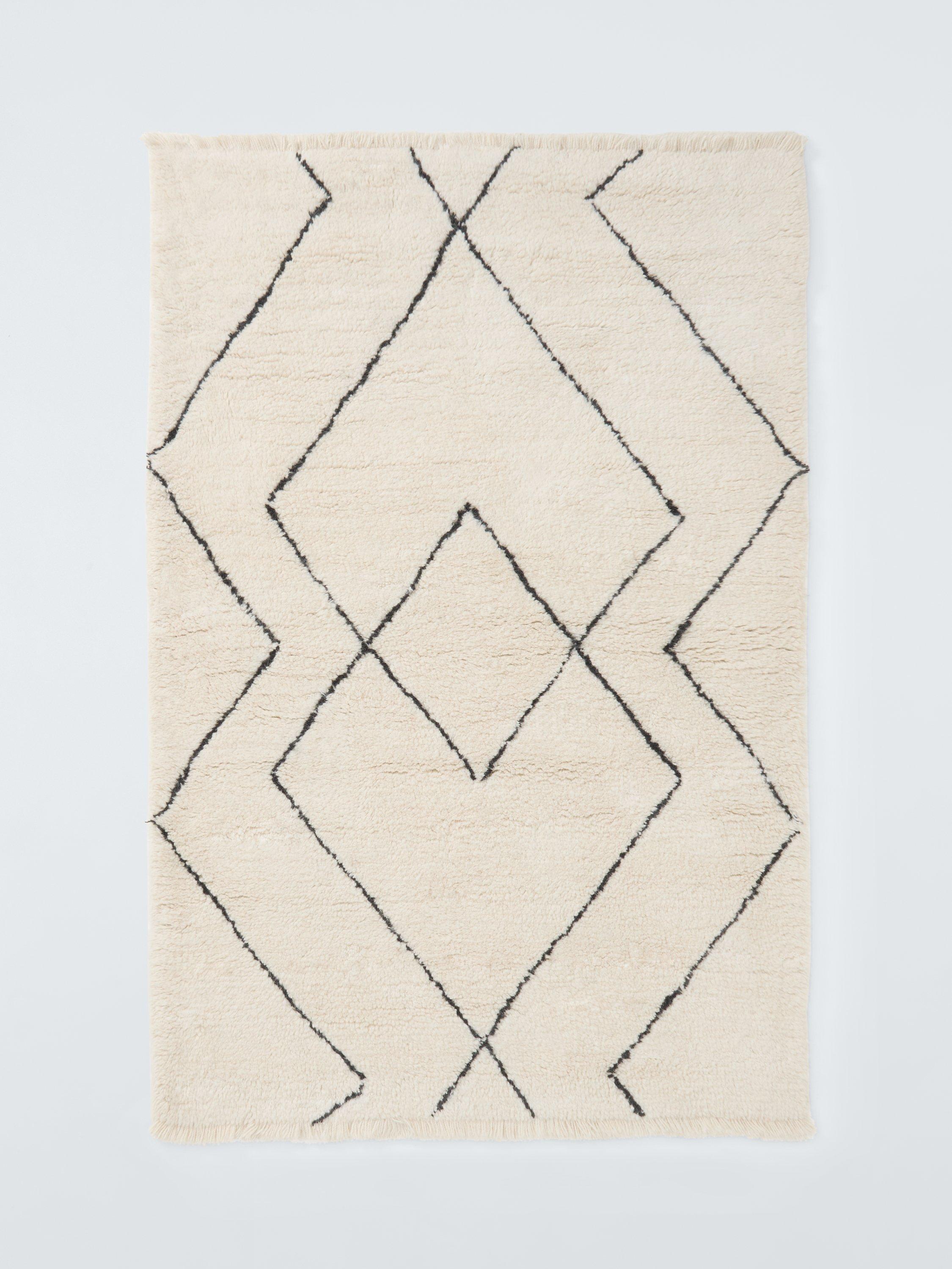 John Lewis Riad Diamond Berber Hand Tufted Pure Wool Rug, White Ivory