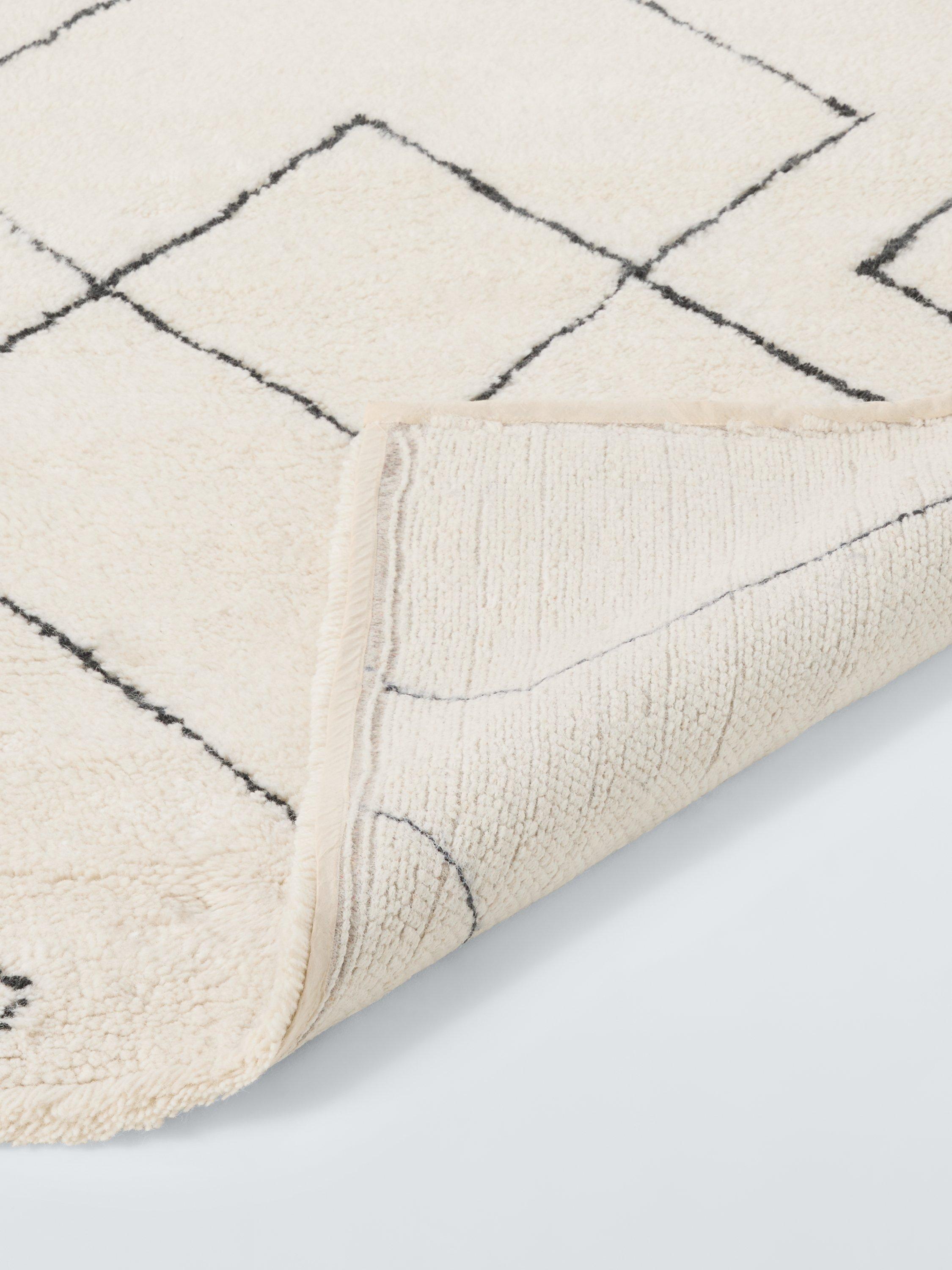 John Lewis Riad Diamond Berber Hand Tufted Pure Wool Rug, White Ivory