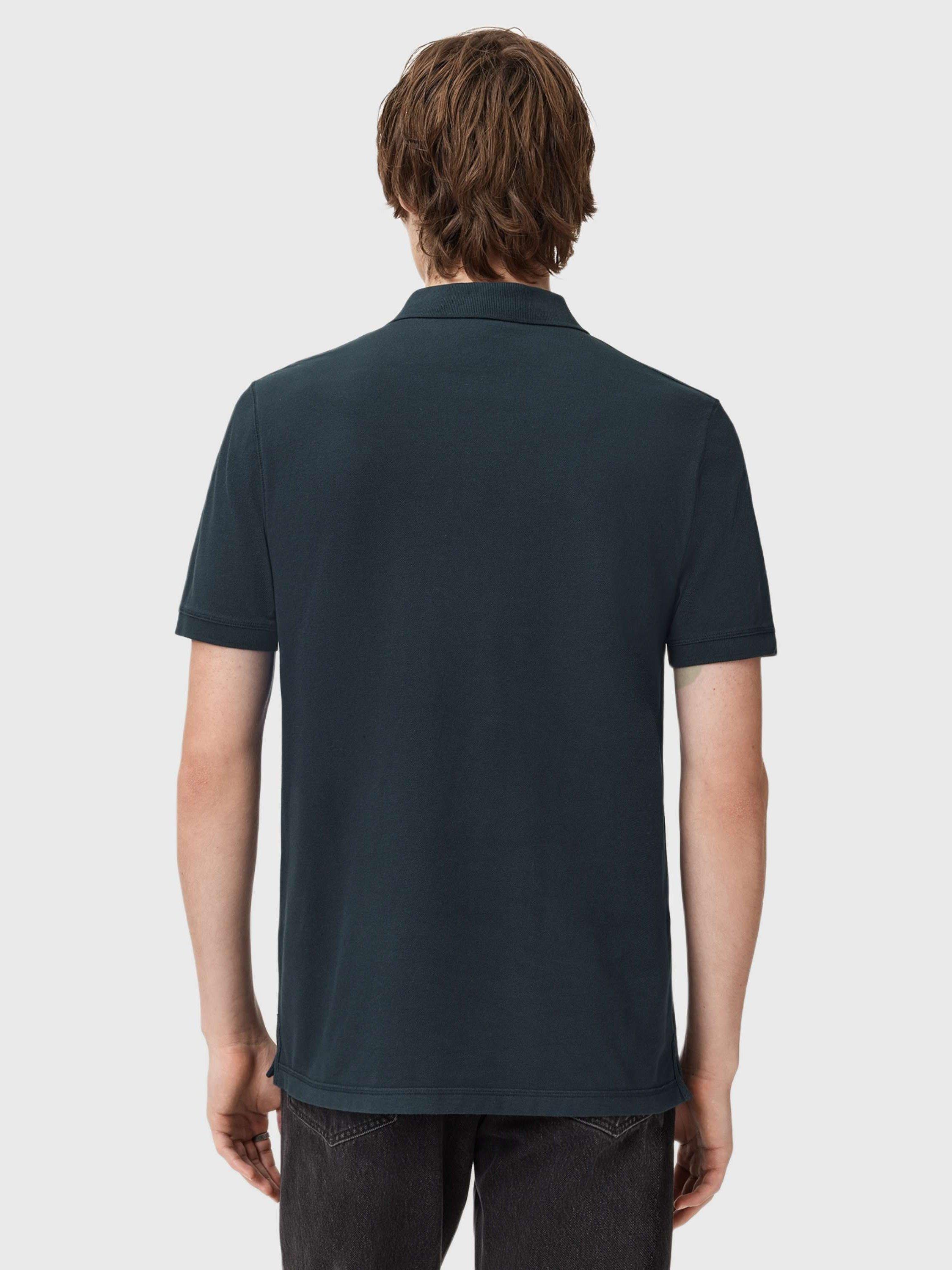 AllSaints Reform Slim Fit Cotton Polo Shirt, Moonstone Blue