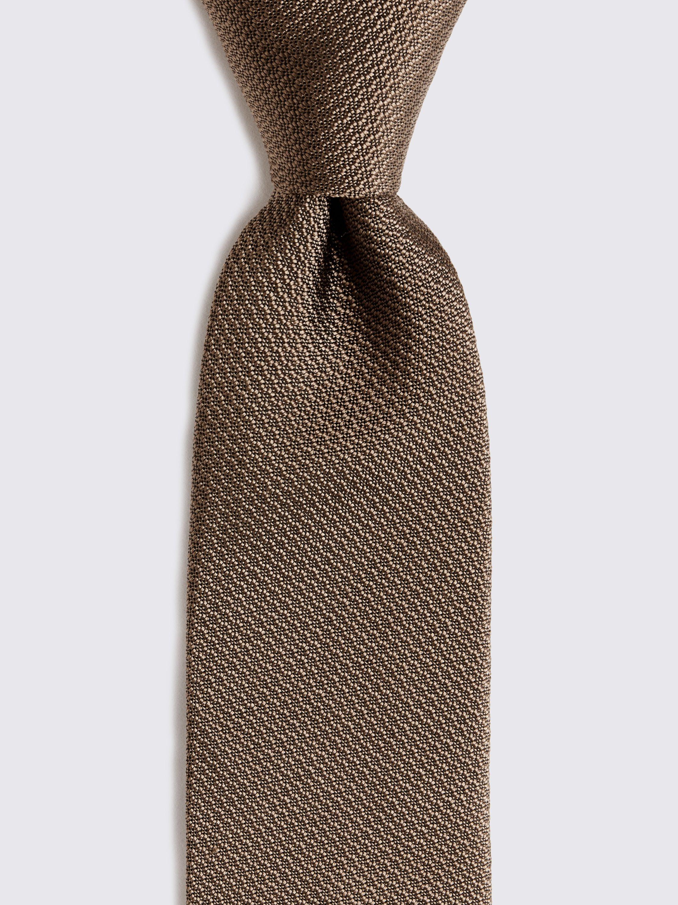 Moss Woven Silk Tie, Beige
